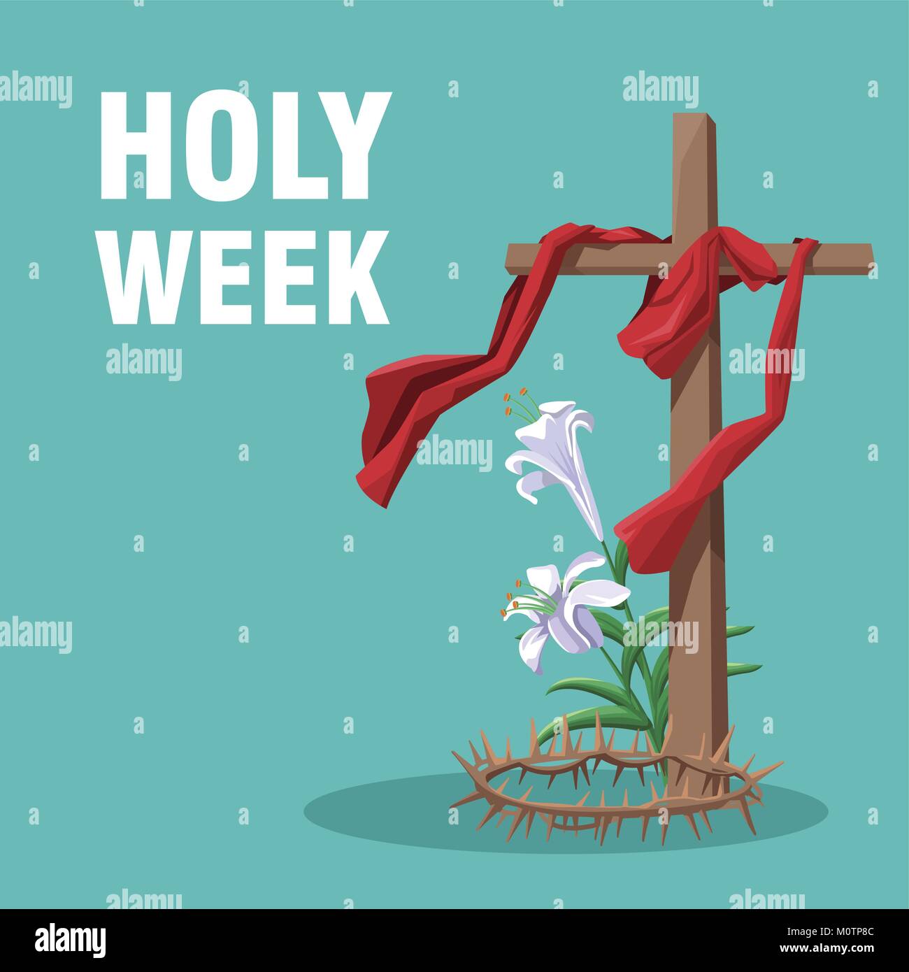 Catholic cross crown thorns Stock Vector Images - Alamy