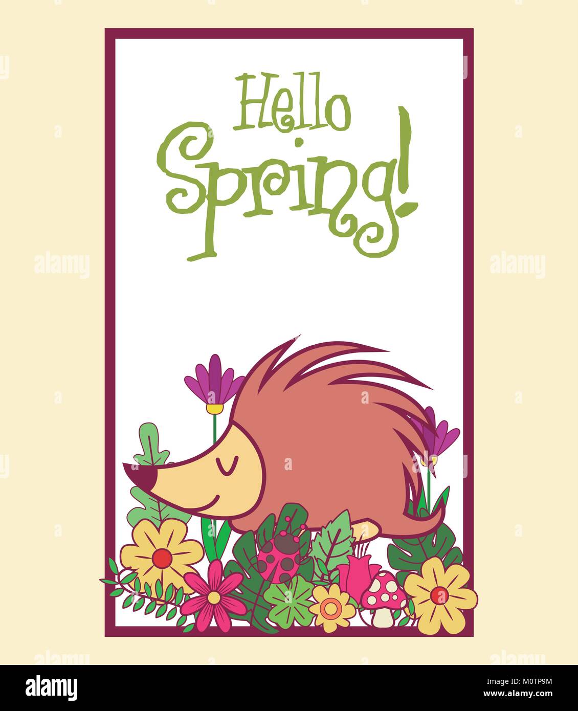 Hello spring card Stock Vector Image & Art - Alamy