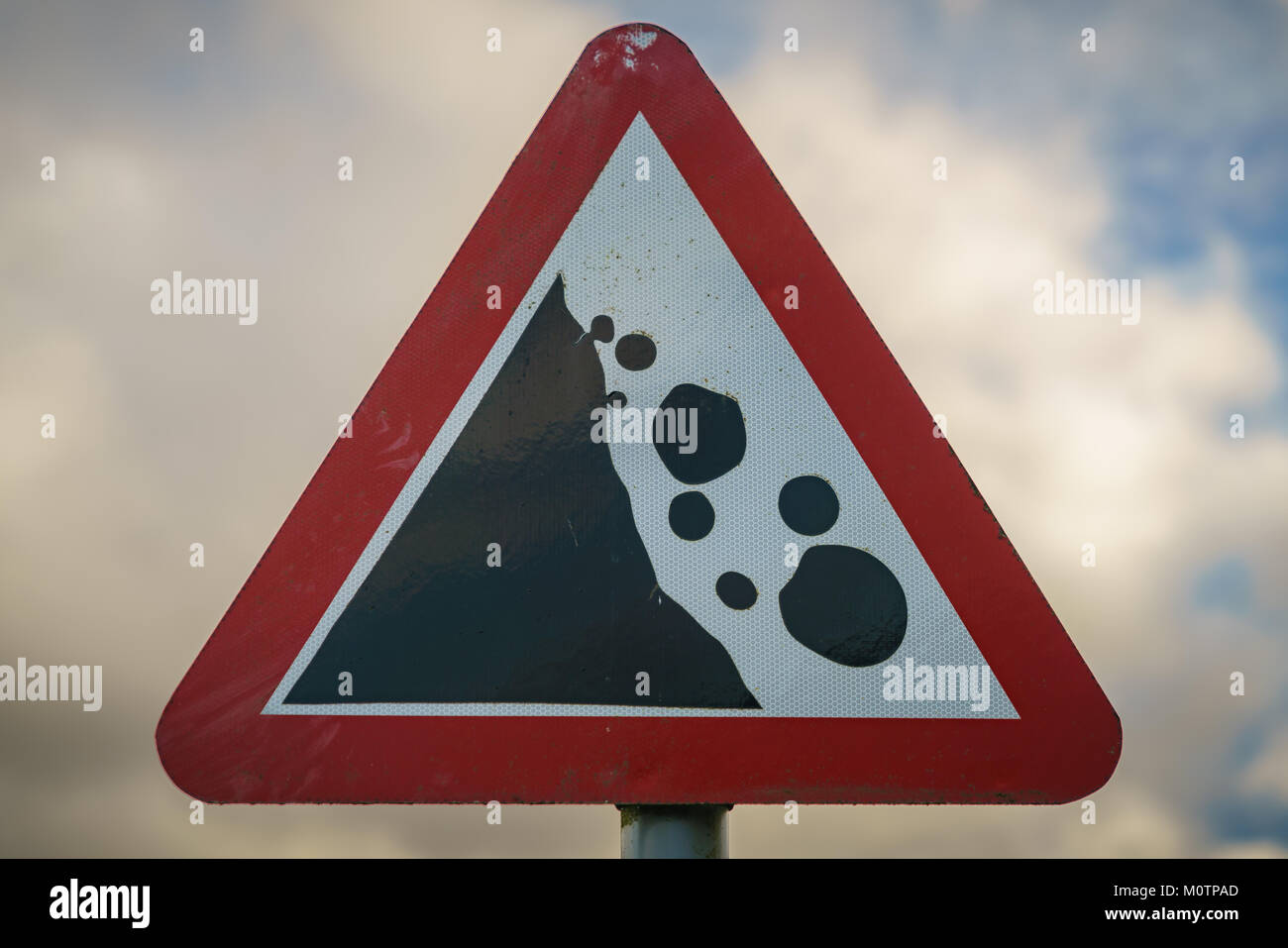 Beware Falling Rocks Sign High Resolution Stock Photography and Images ...