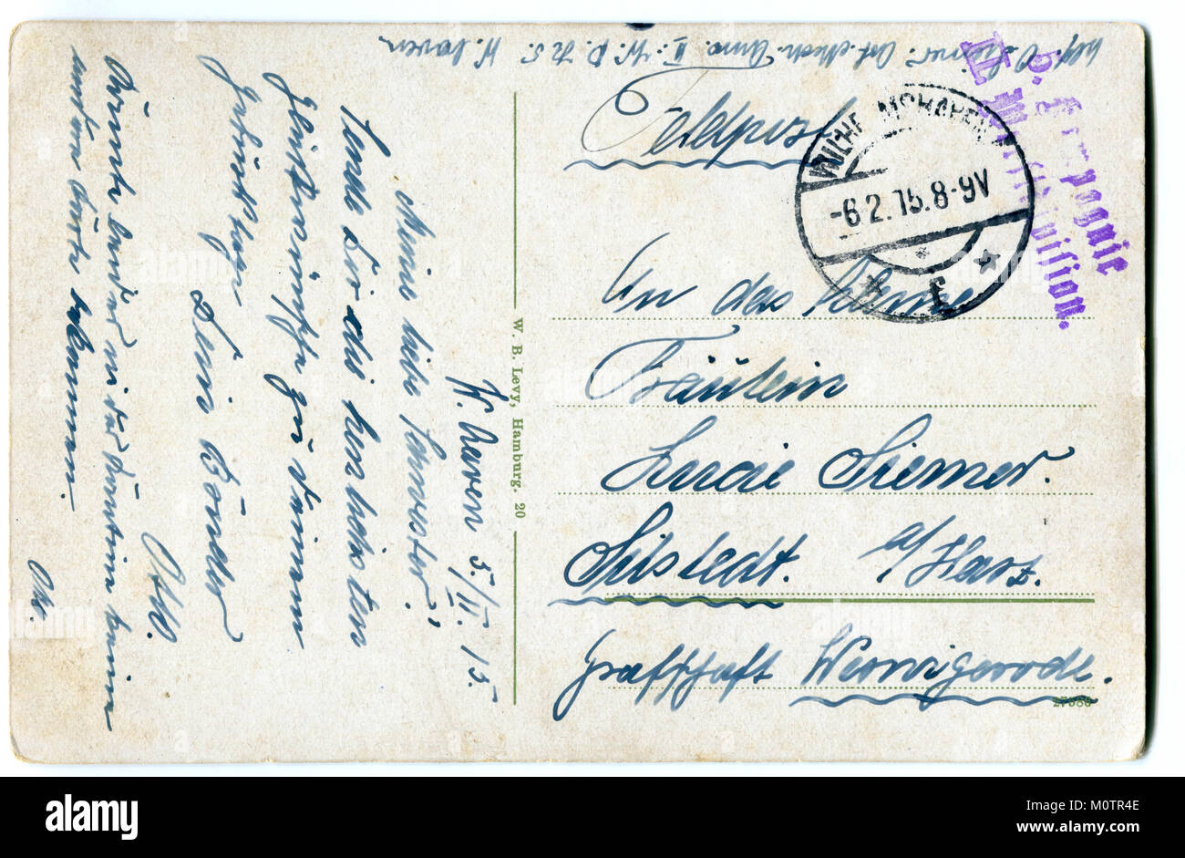 Back of Old German world war one postcard (M0TR4D) letter of a soldier ...