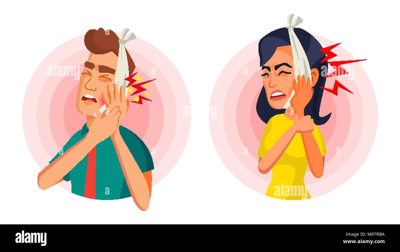 Toothache Concept Vector. Oral Toothache Concept. Sad Patient Suffering ...