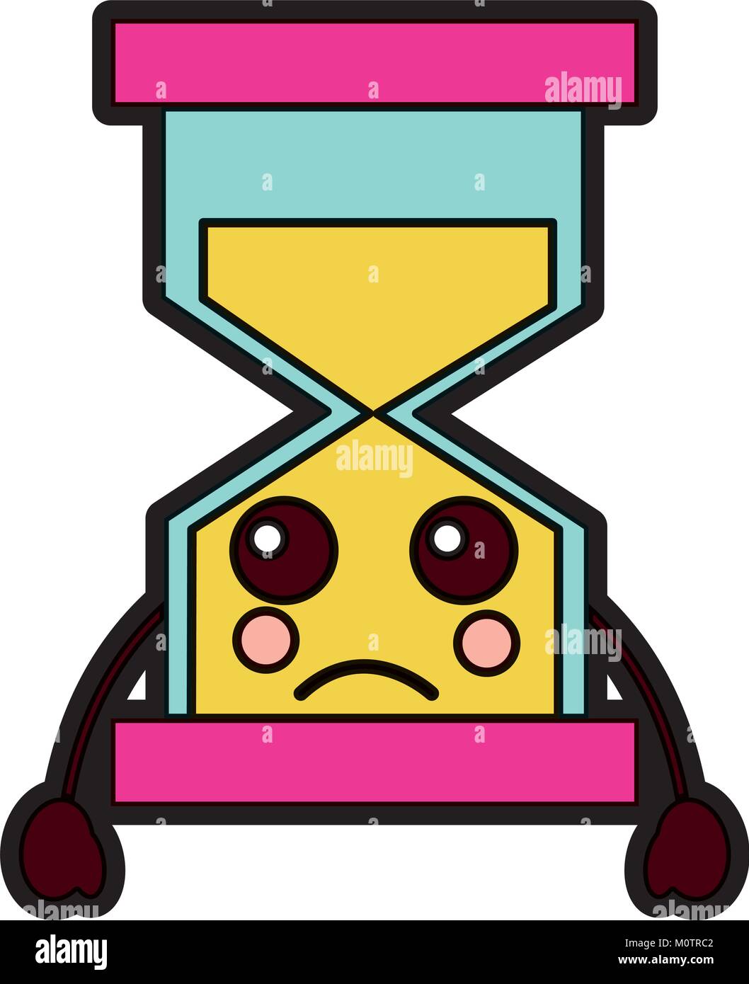hourglass time sad kawaii character Stock Vector Image & Art - Alamy