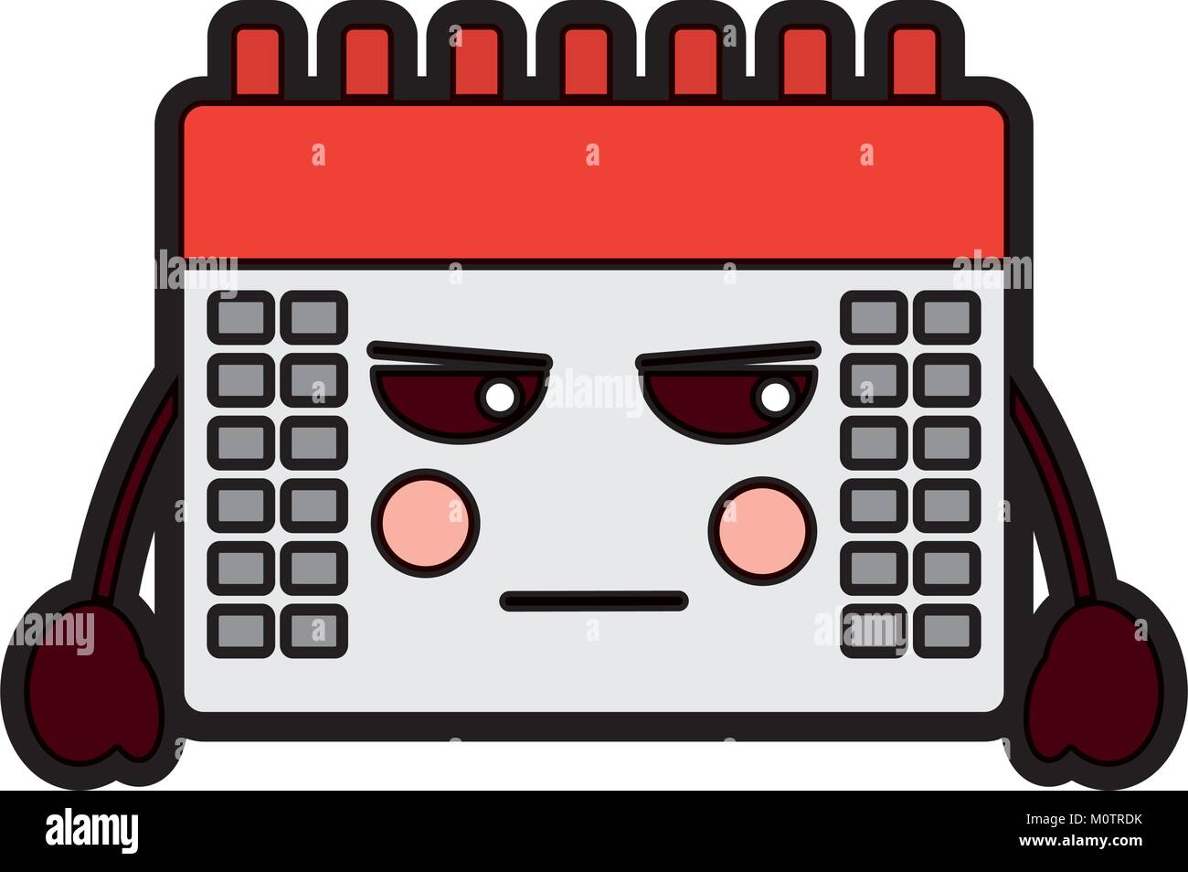 calendar event cute angry kawaii cartoon Stock Vector Image & Art - Alamy