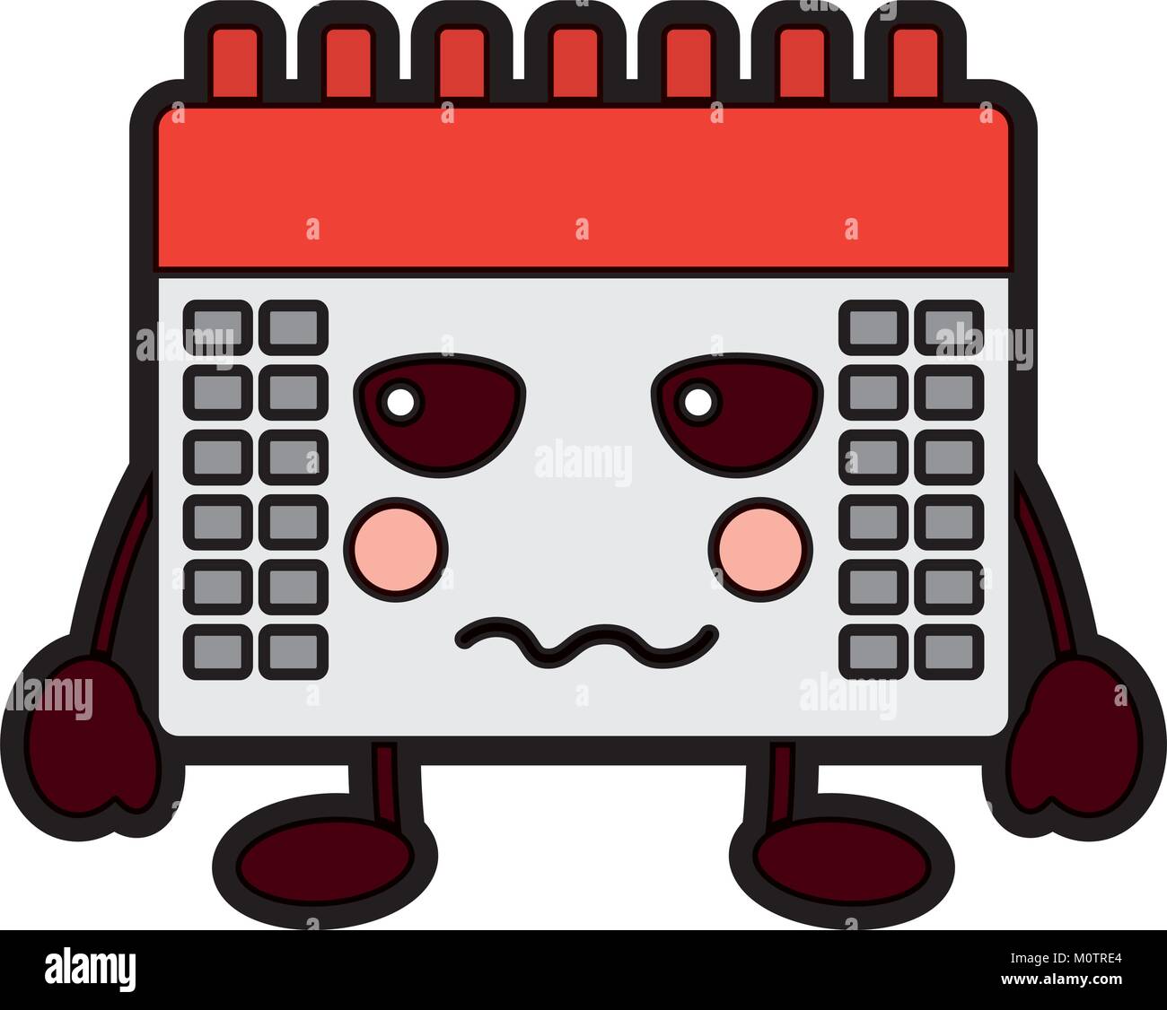 calendar event cute sad kawaii cartoon Stock Vector Image & Art - Alamy