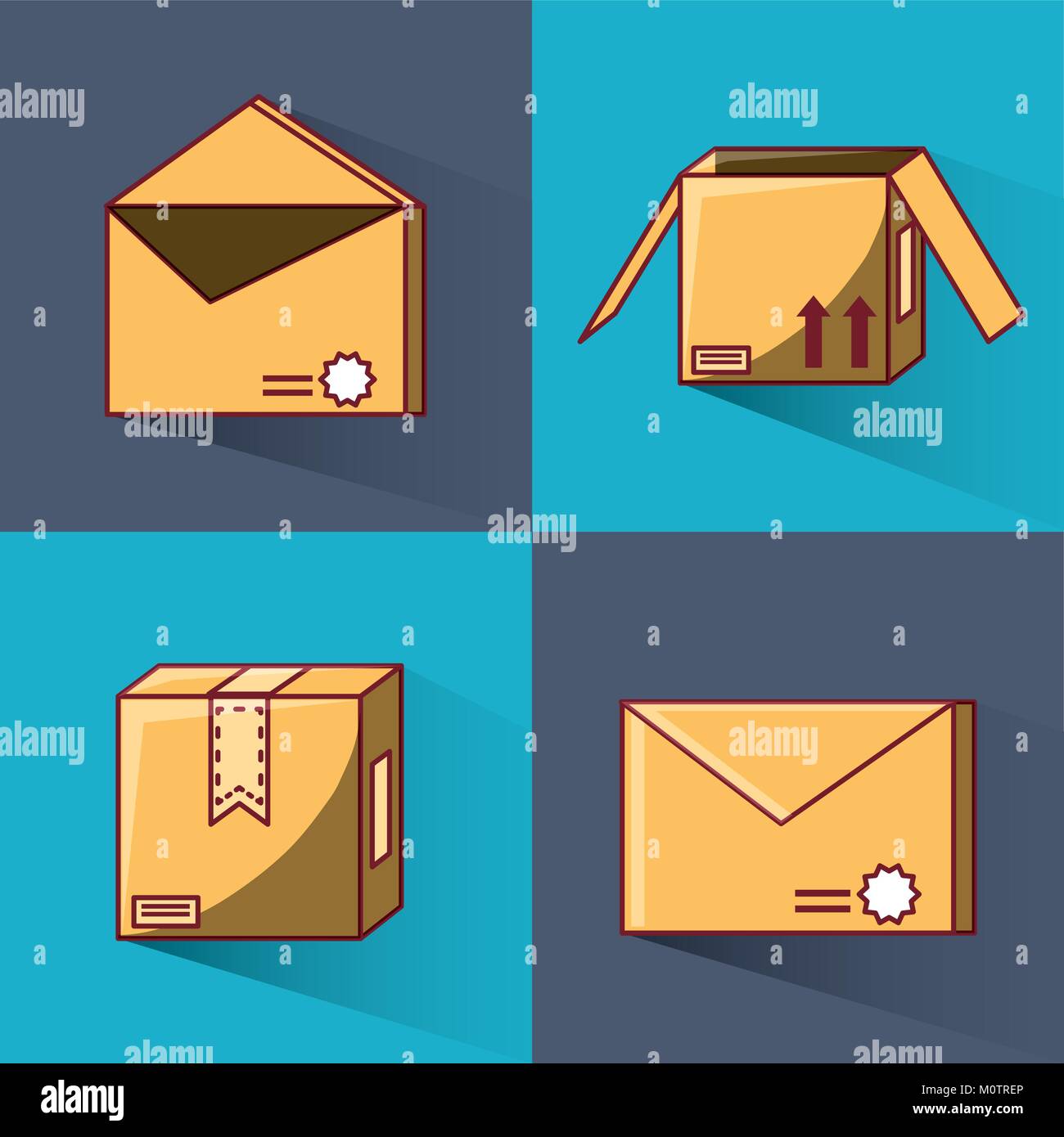 carton boxes and envelope Stock Vector Image & Art - Alamy