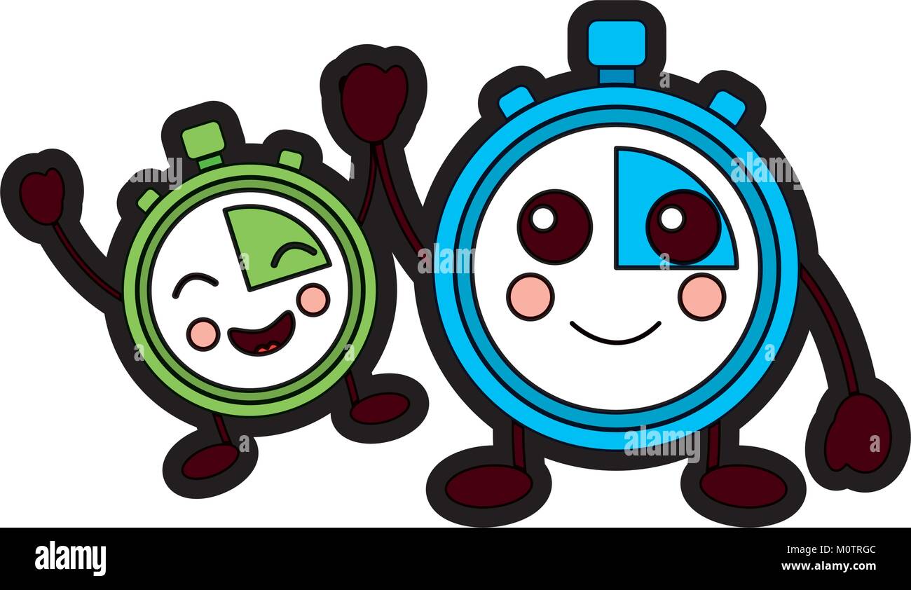 cartoon chronometer countdown kawaii character Stock Vector Image & Art ...