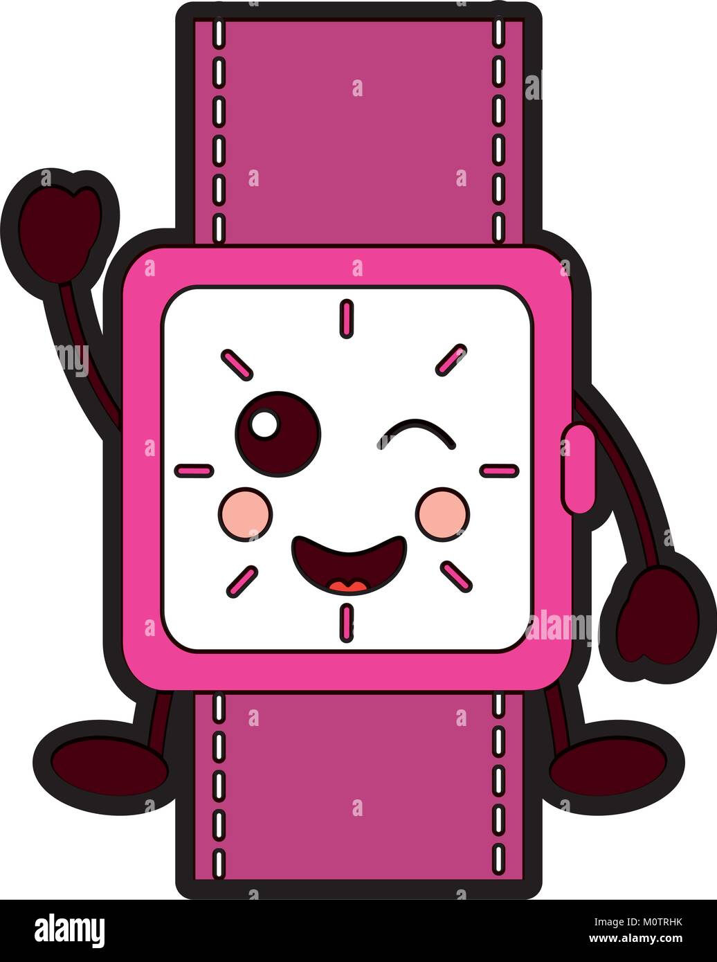 kawaii wrist watch bracelet square cartoon Stock Vector Image & Art - Alamy