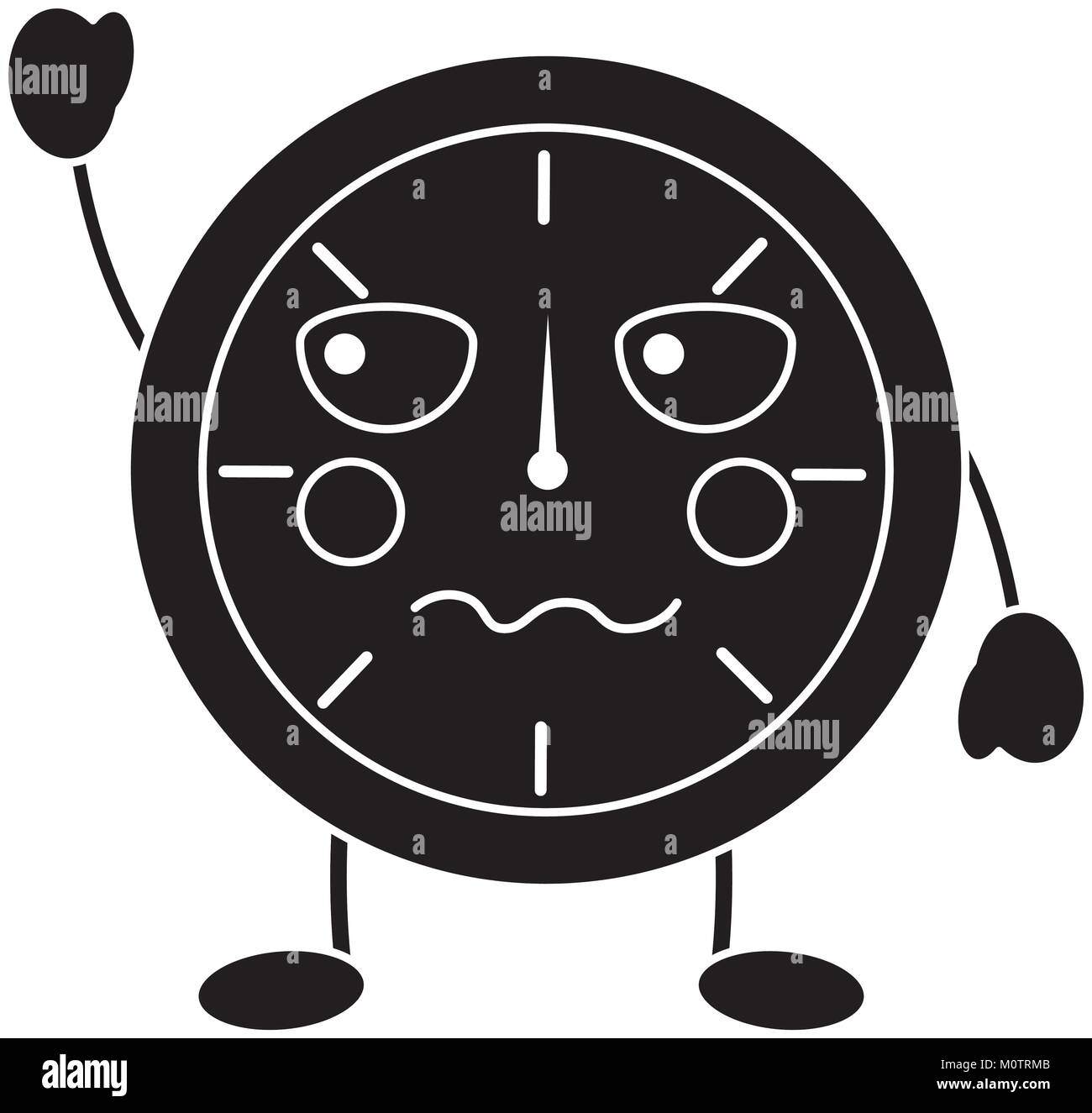 angry clock kawaii icon image Stock Vector Image & Art - Alamy