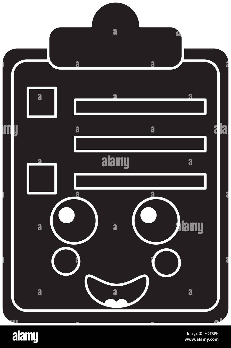 happy clipboard kawaii icon image Stock Vector Image & Art - Alamy
