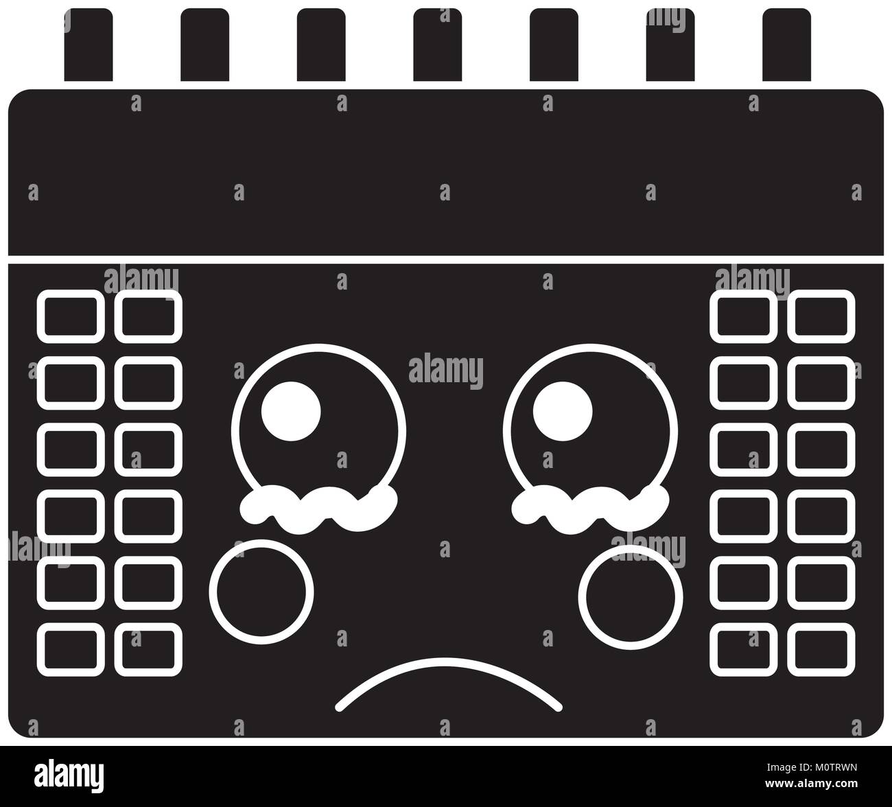 sad calendar kawaii icon image Stock Vector Image & Art - Alamy