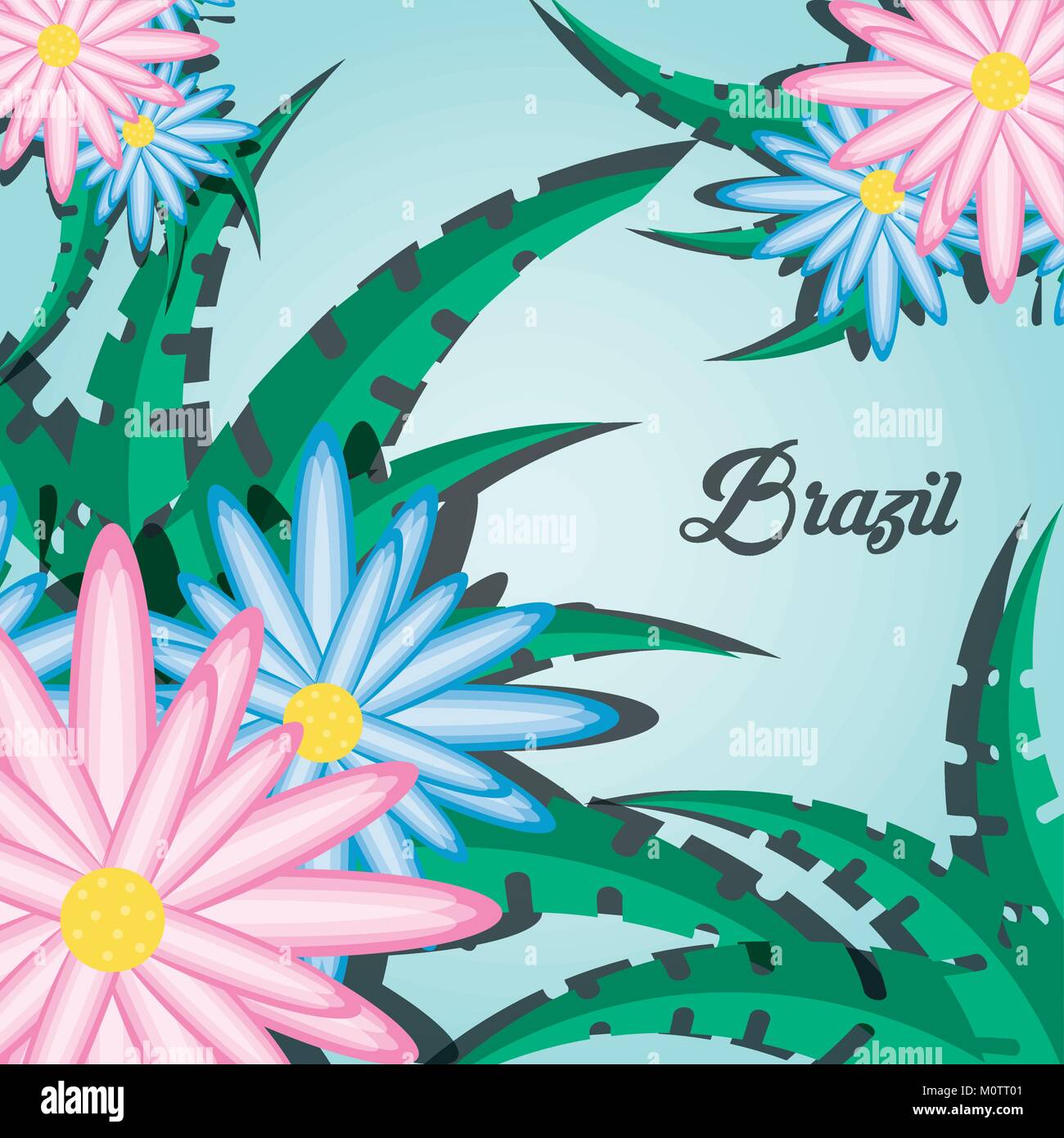 Brazil design with flowers and leaves Stock Vector Image & Art - Alamy