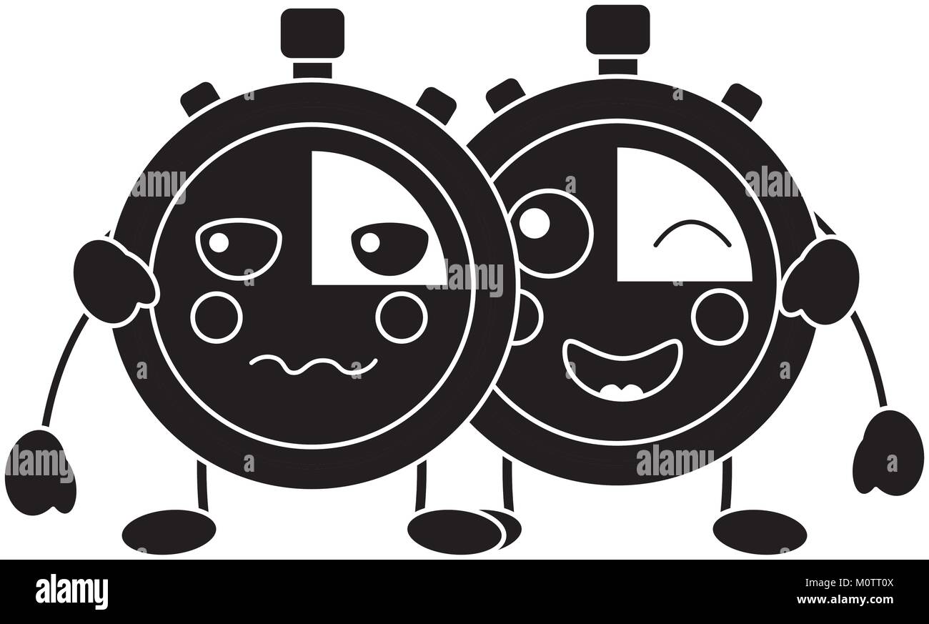 cartoon chronometer countdown kawaii character Stock Vector Image & Art ...