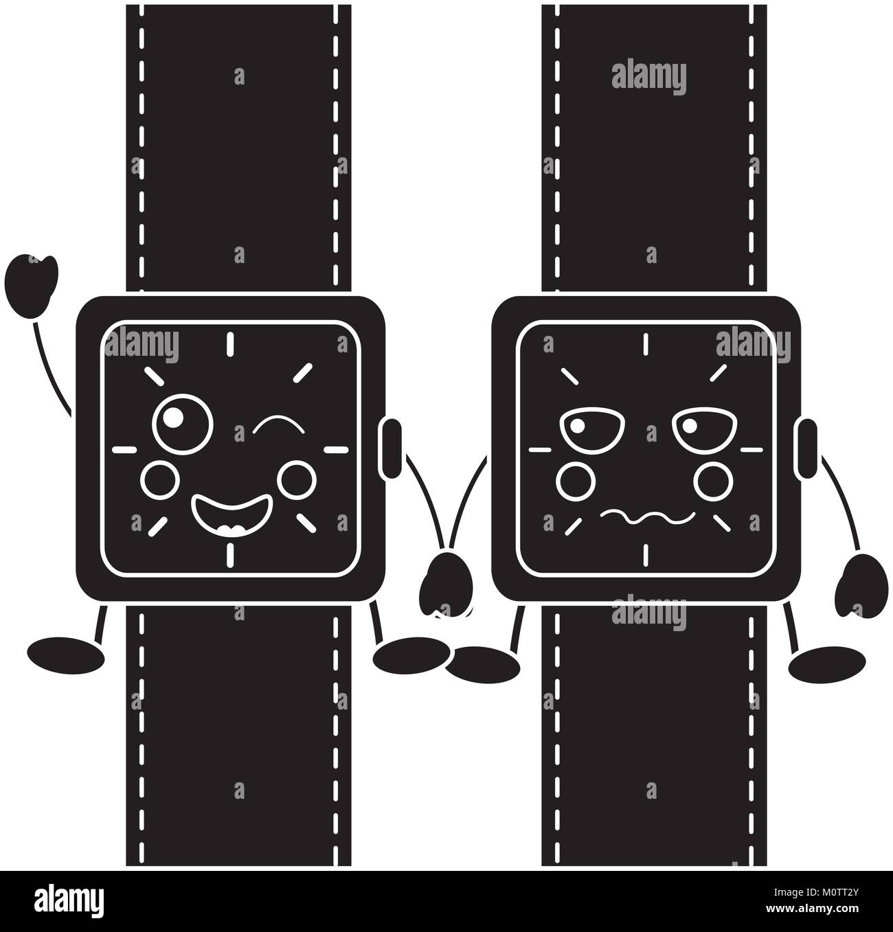 cartoon kawaii wrist watch character Stock Vector Image & Art - Alamy