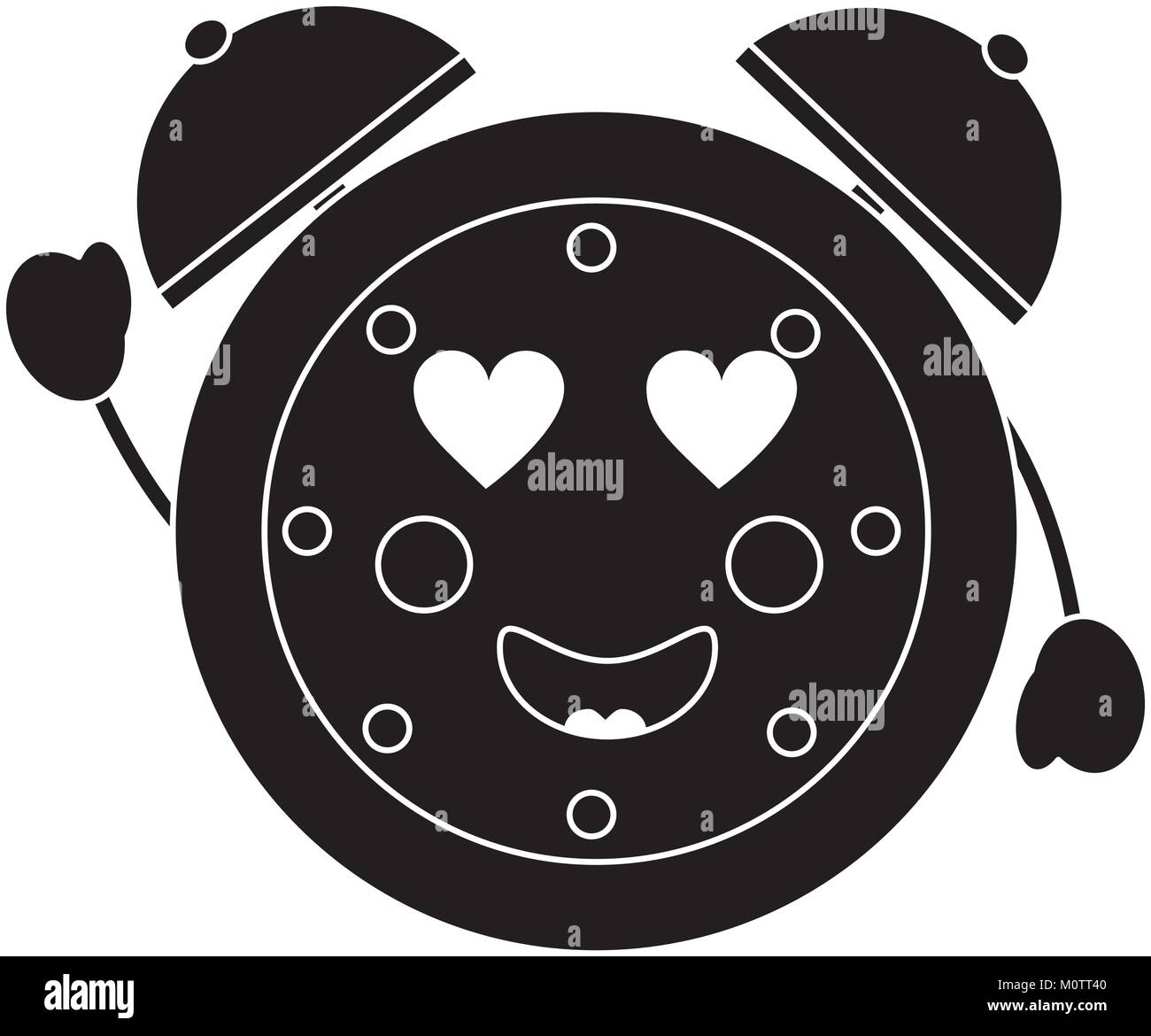 kawaii cartoon love clock alarm character Stock Vector Image & Art - Alamy