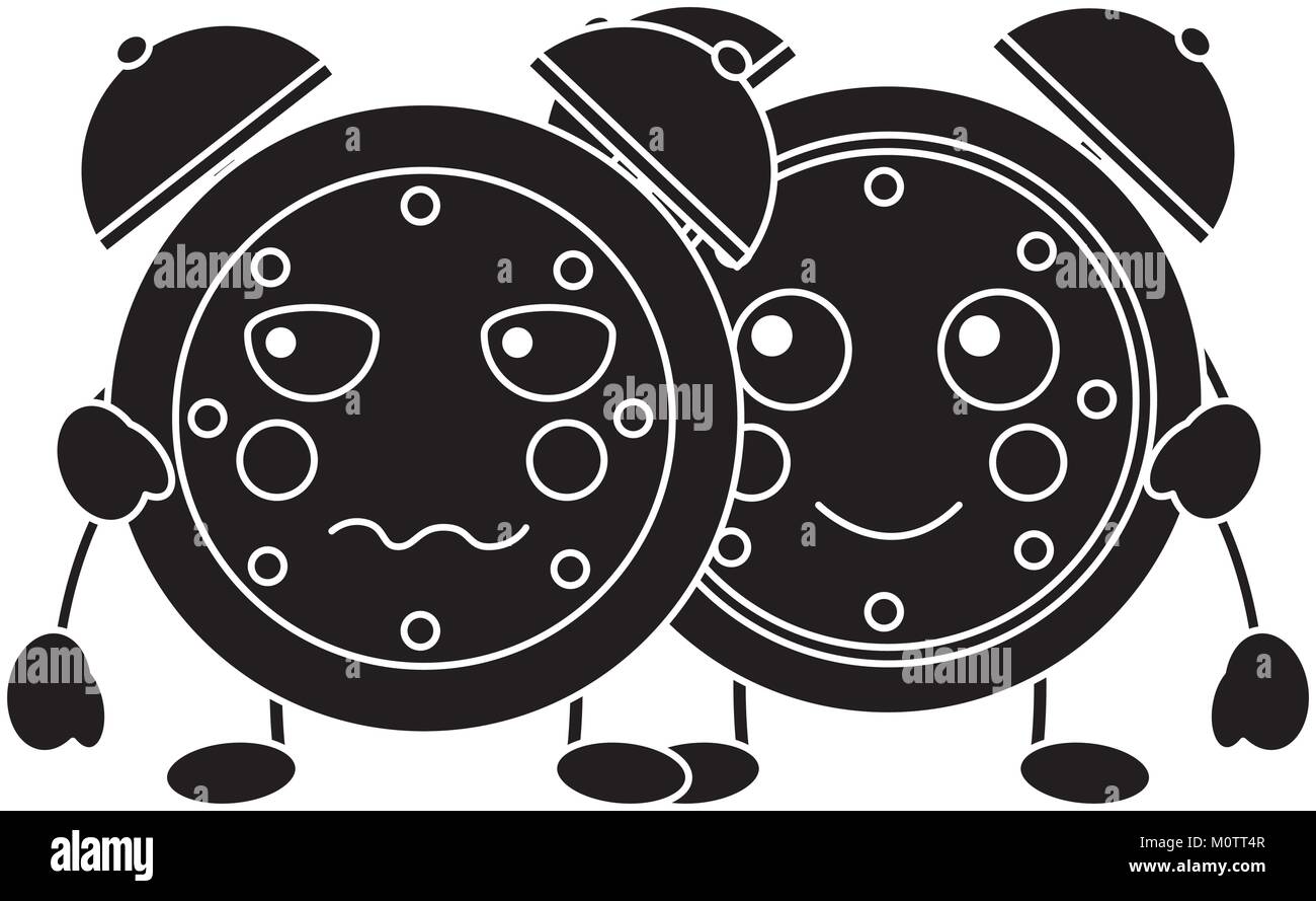 Face two time clock Stock Vector Images - Alamy