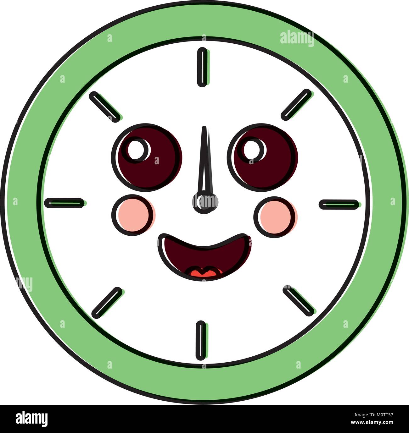 kawaii round clock time cartoon character Stock Vector Image & Art - Alamy
