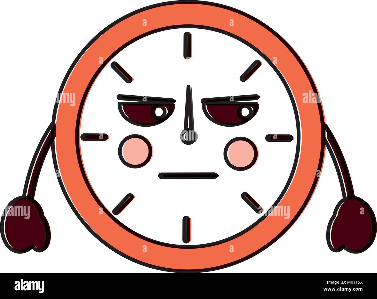 kawaii round clock time cartoon character Stock Vector Image & Art - Alamy