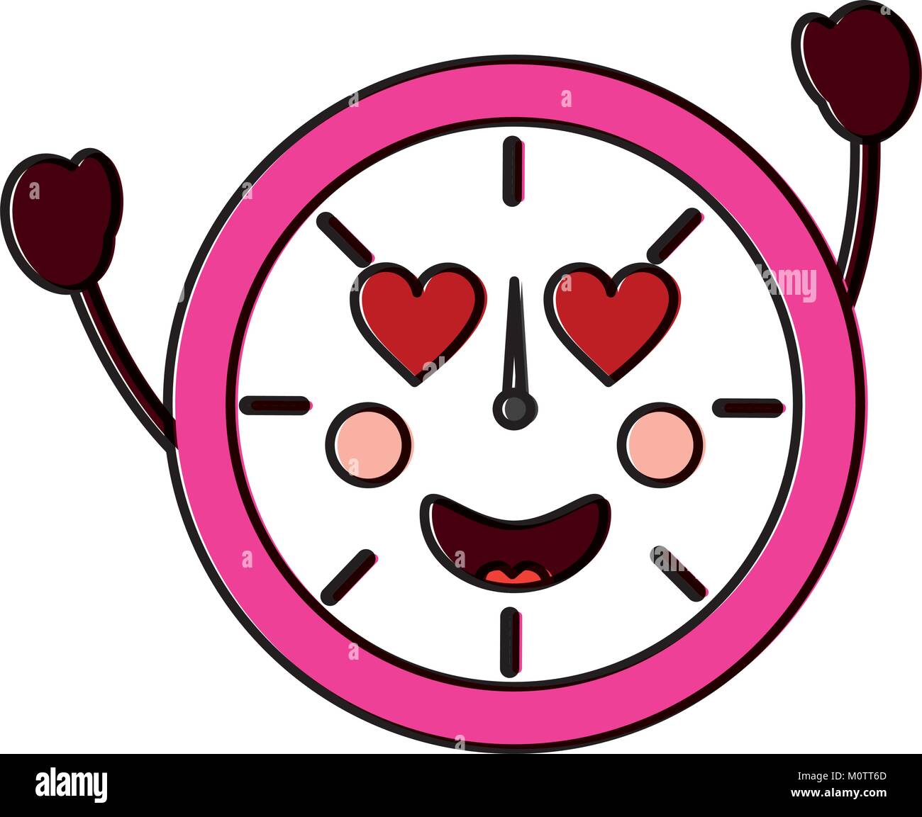 kawaii round clock time cartoon character Stock Vector Image & Art - Alamy