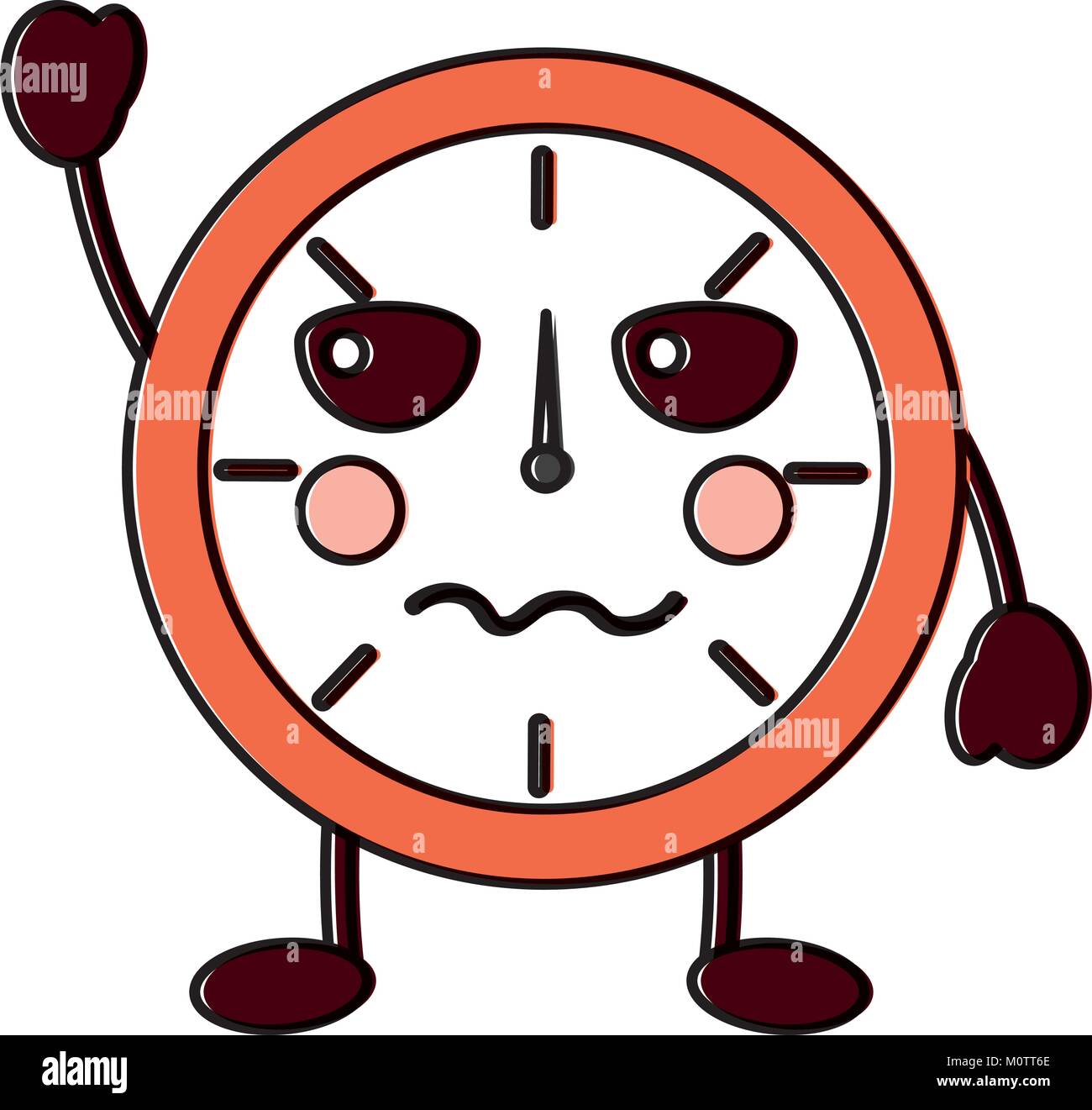 kawaii round clock time cartoon character Stock Vector Image & Art - Alamy