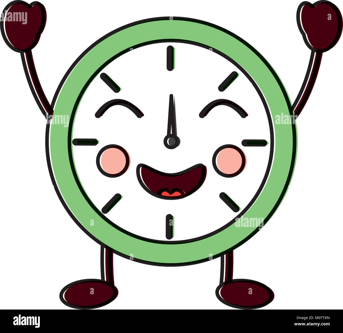 kawaii round clock time cartoon character Stock Vector Image & Art - Alamy