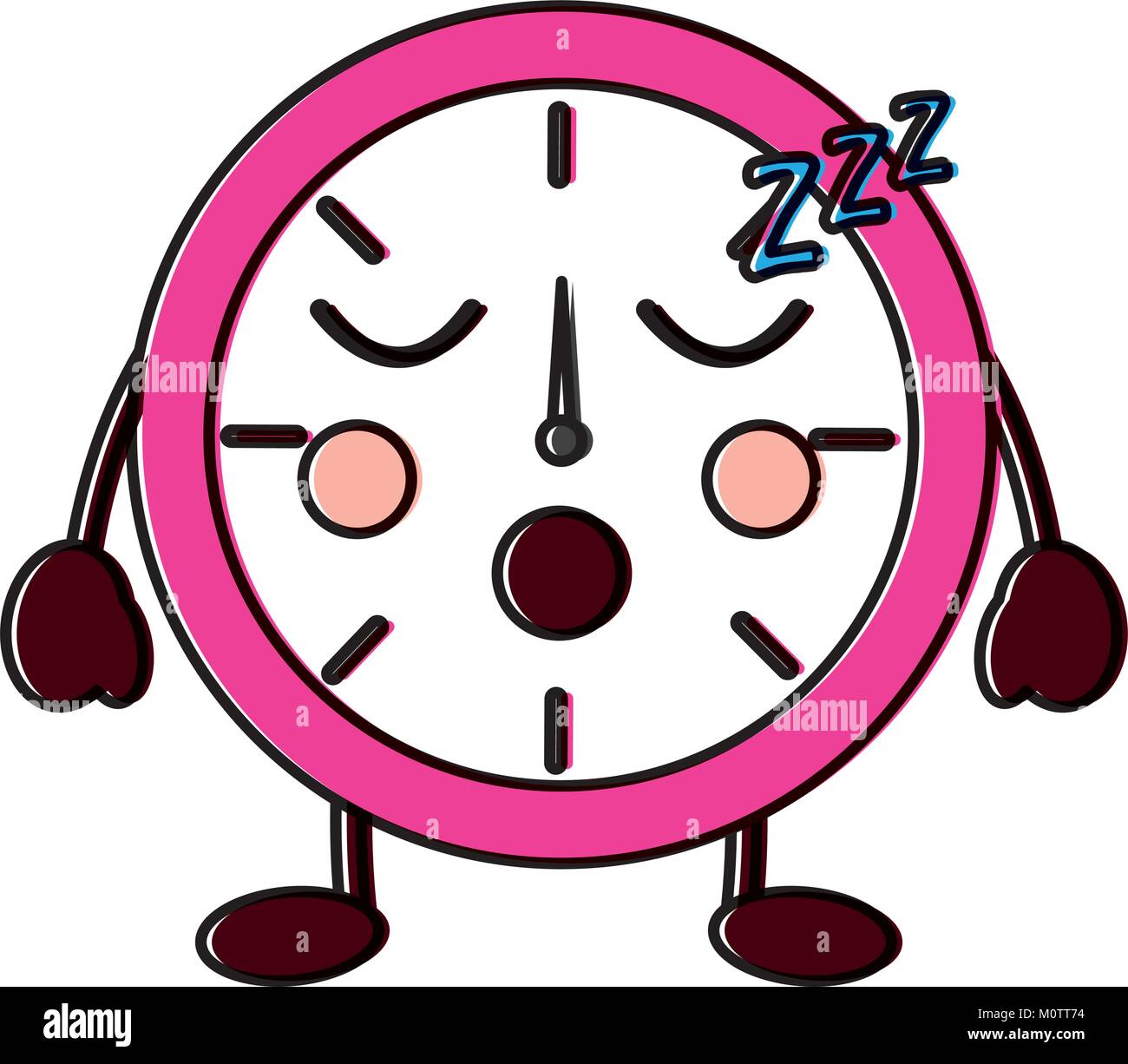 kawaii round clock time cartoon character Stock Vector Image & Art - Alamy