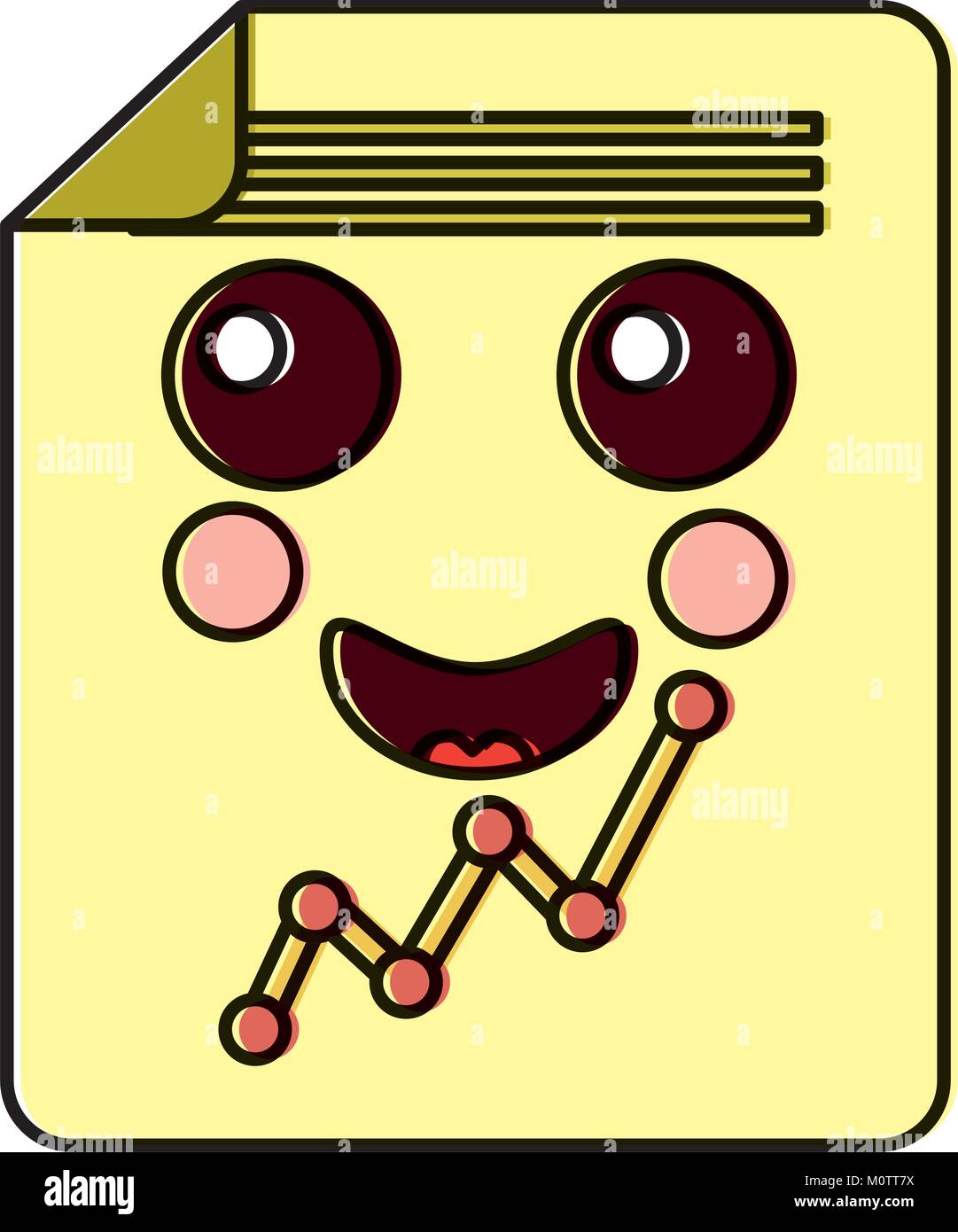document sheet graph kawaii cartoon Stock Vector Image & Art - Alamy