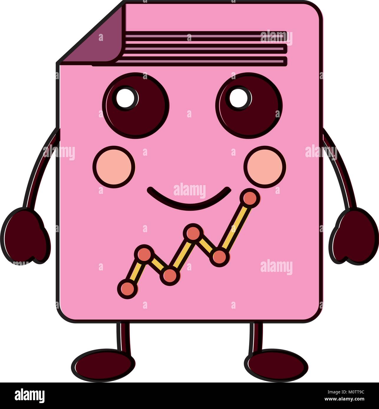 document sheet graph kawaii cartoon Stock Vector Image & Art - Alamy
