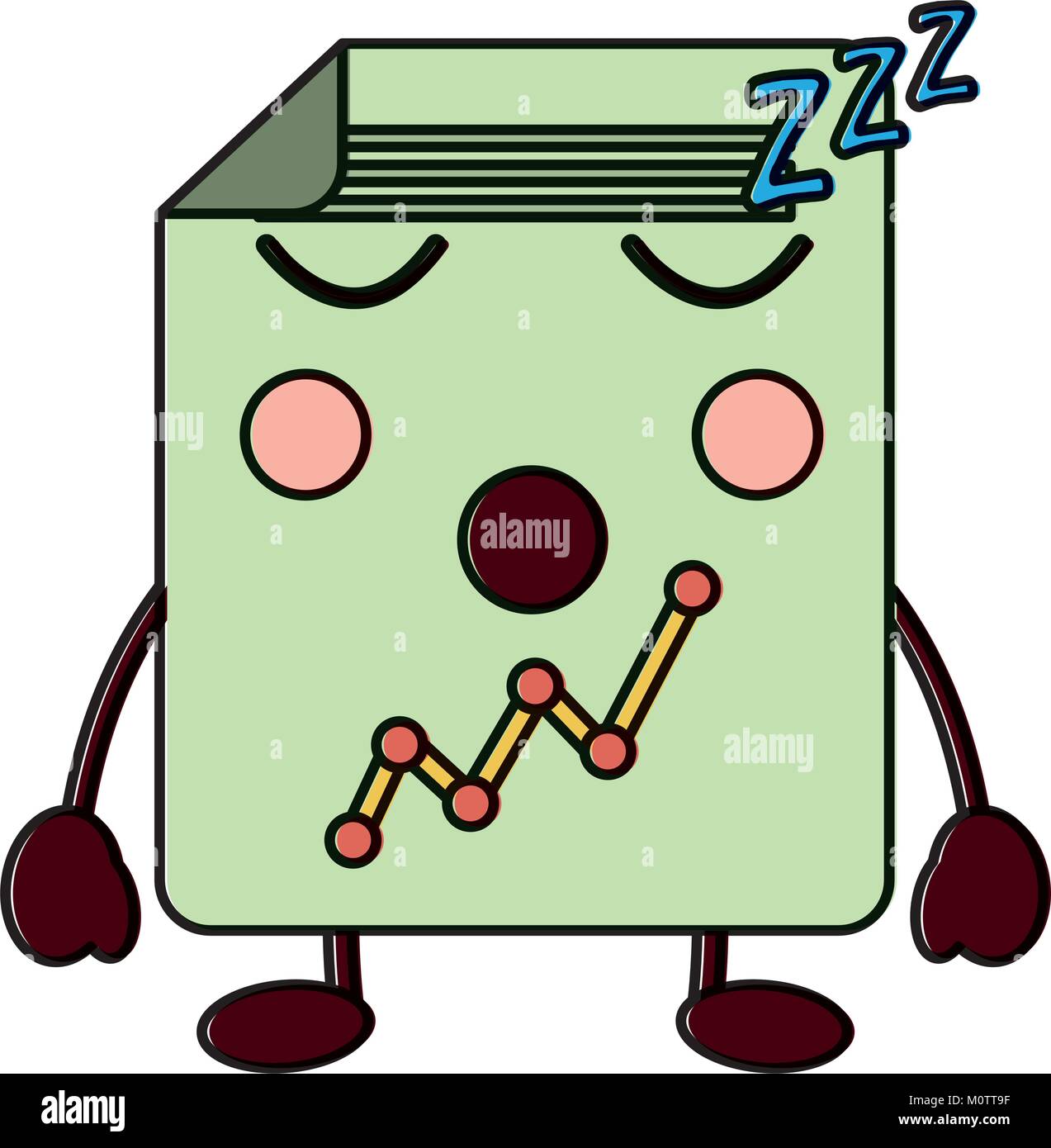 document sheet graph kawaii cartoon Stock Vector Image & Art - Alamy