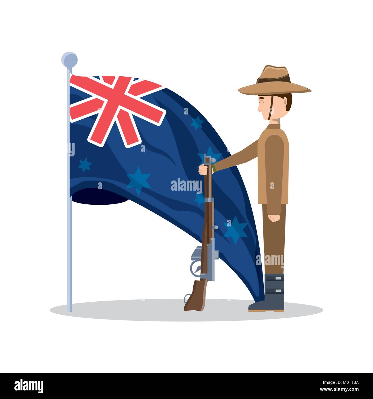 New zealand anzac soldier Stock Vector Images - Alamy