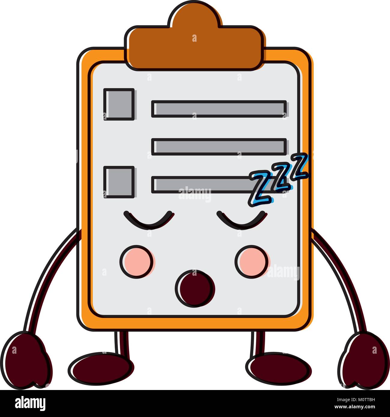 clipboard sleeping kawaii icon image Stock Vector Image & Art - Alamy