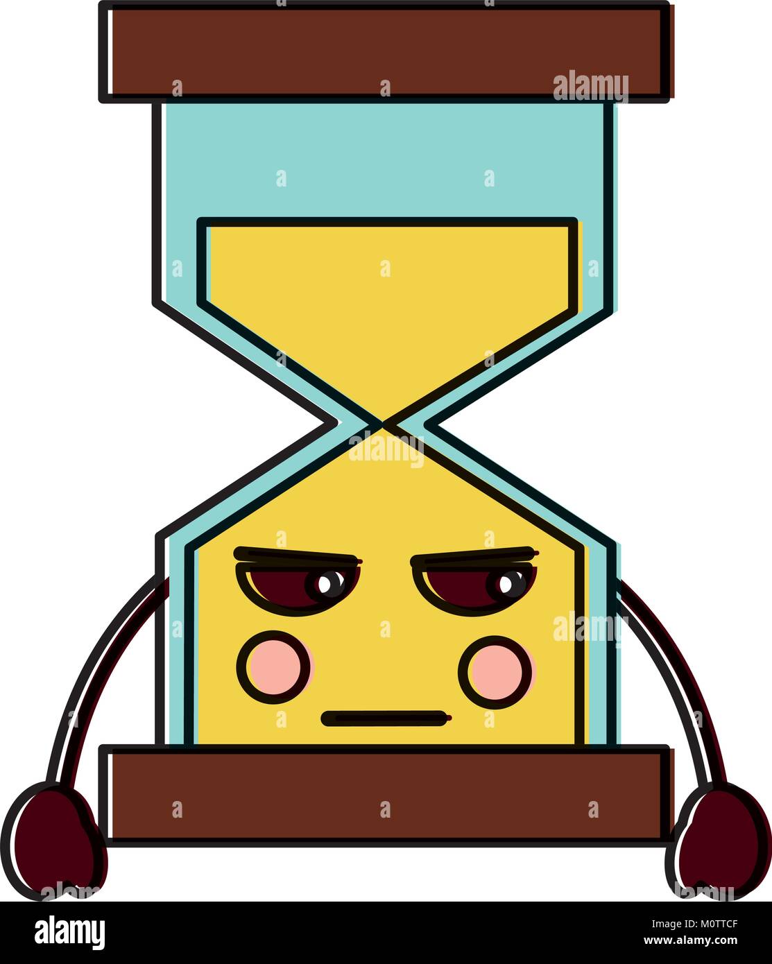 angry hourglass kawaii icon image Stock Vector Image & Art - Alamy