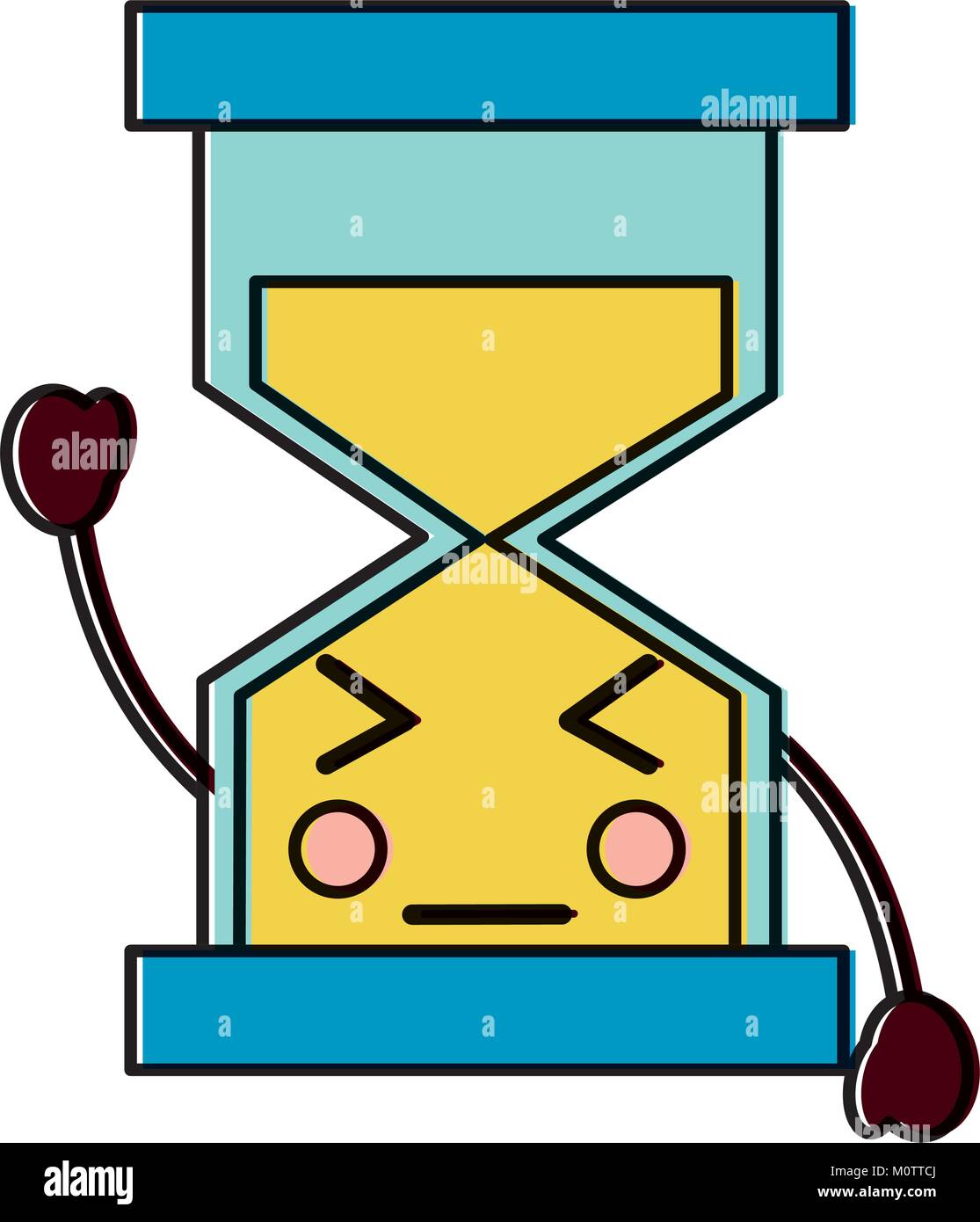 angry hourglass kawaii icon image Stock Vector Image & Art - Alamy