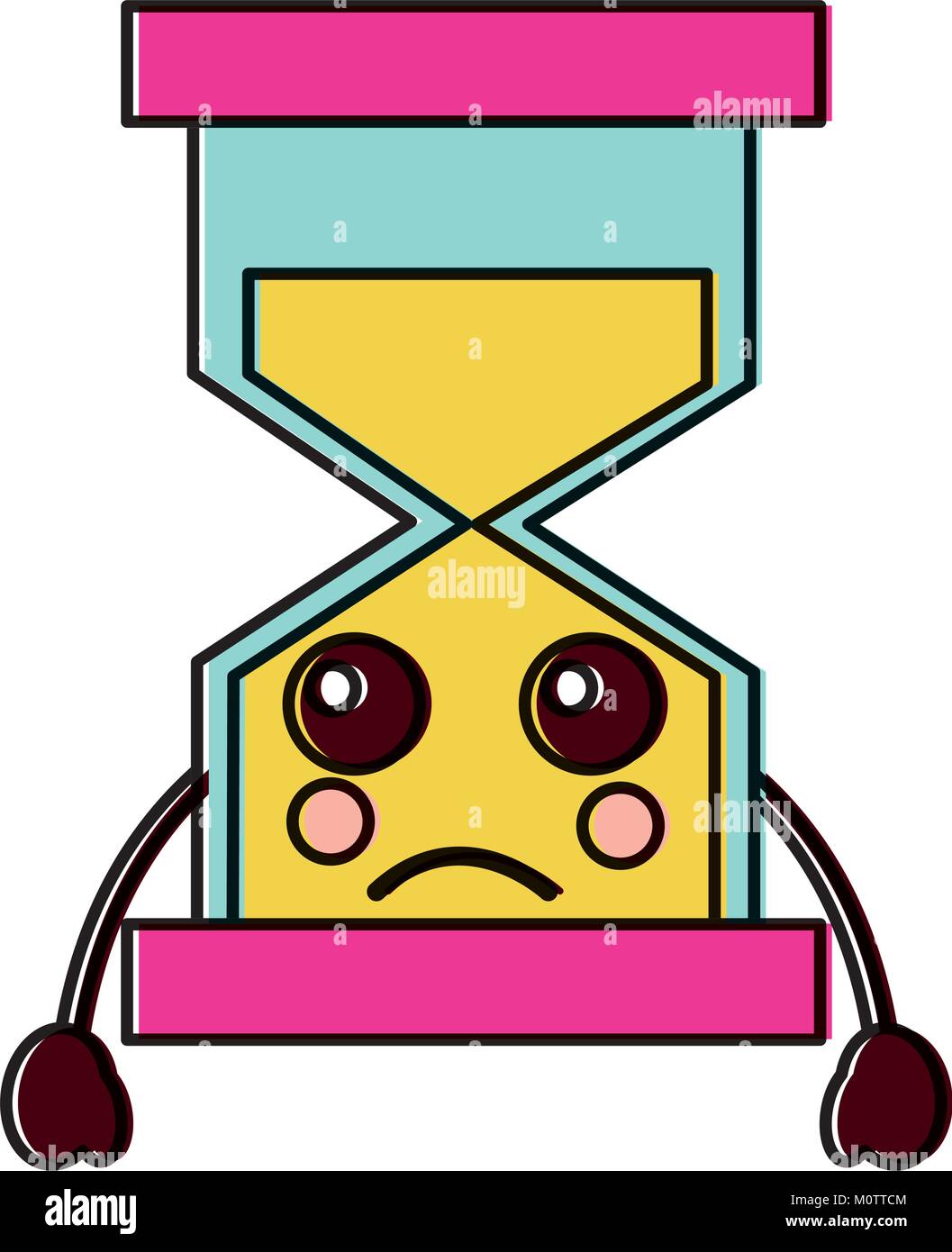 sad hourglass kawaii icon image Stock Vector Image & Art - Alamy