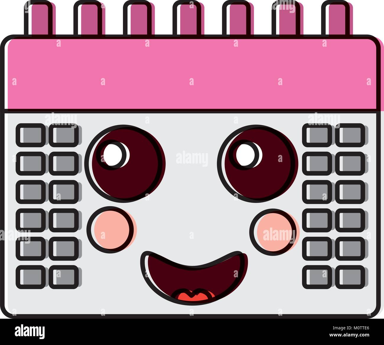 happy calendar kawaii icon image Stock Vector Image & Art - Alamy