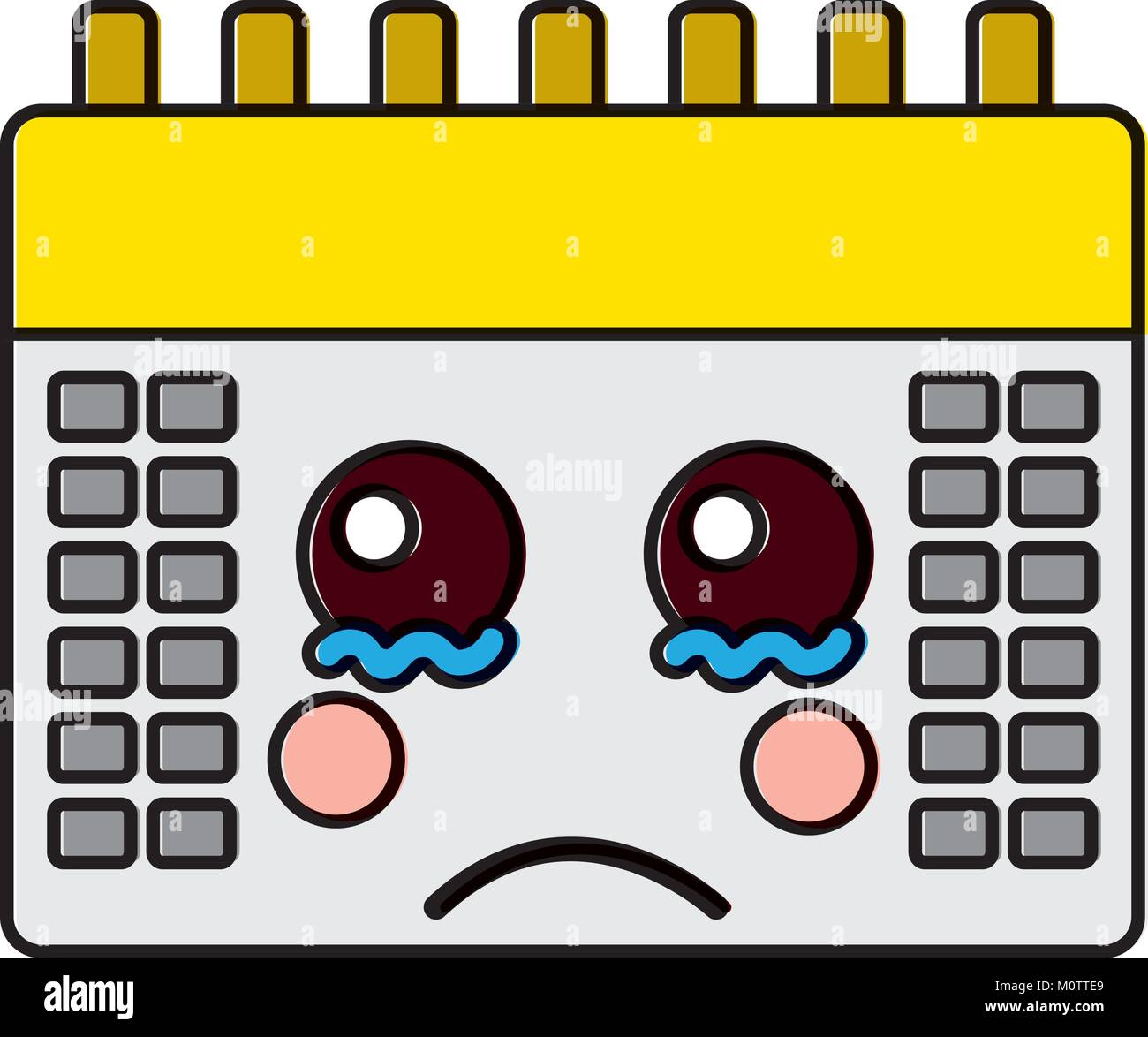 sad calendar kawaii icon image Stock Vector Image & Art - Alamy