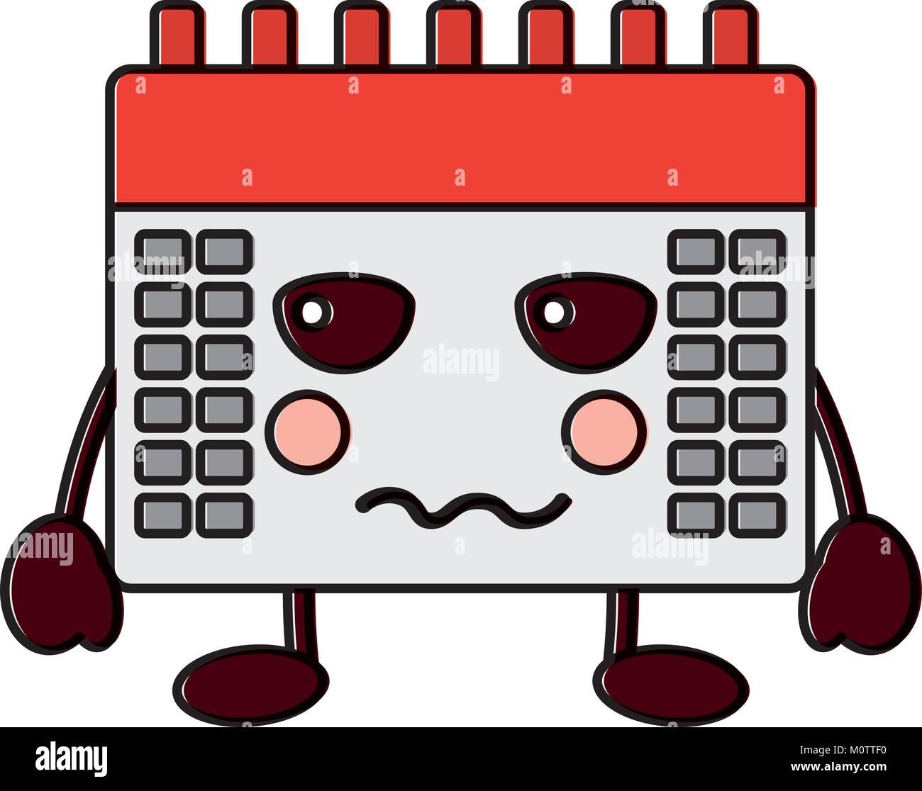 angry calendar kawaii icon image Stock Vector Image & Art - Alamy