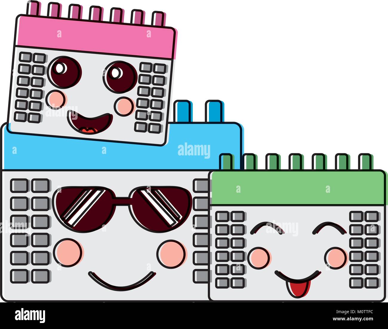 calendars kawaii icon image Stock Vector Image & Art - Alamy