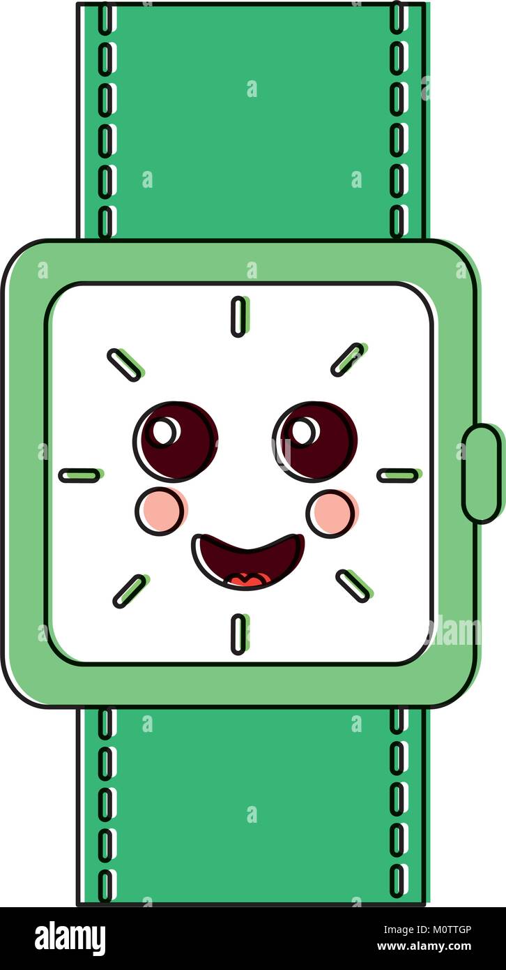 happy watch kawaii icon image Stock Vector Image & Art - Alamy
