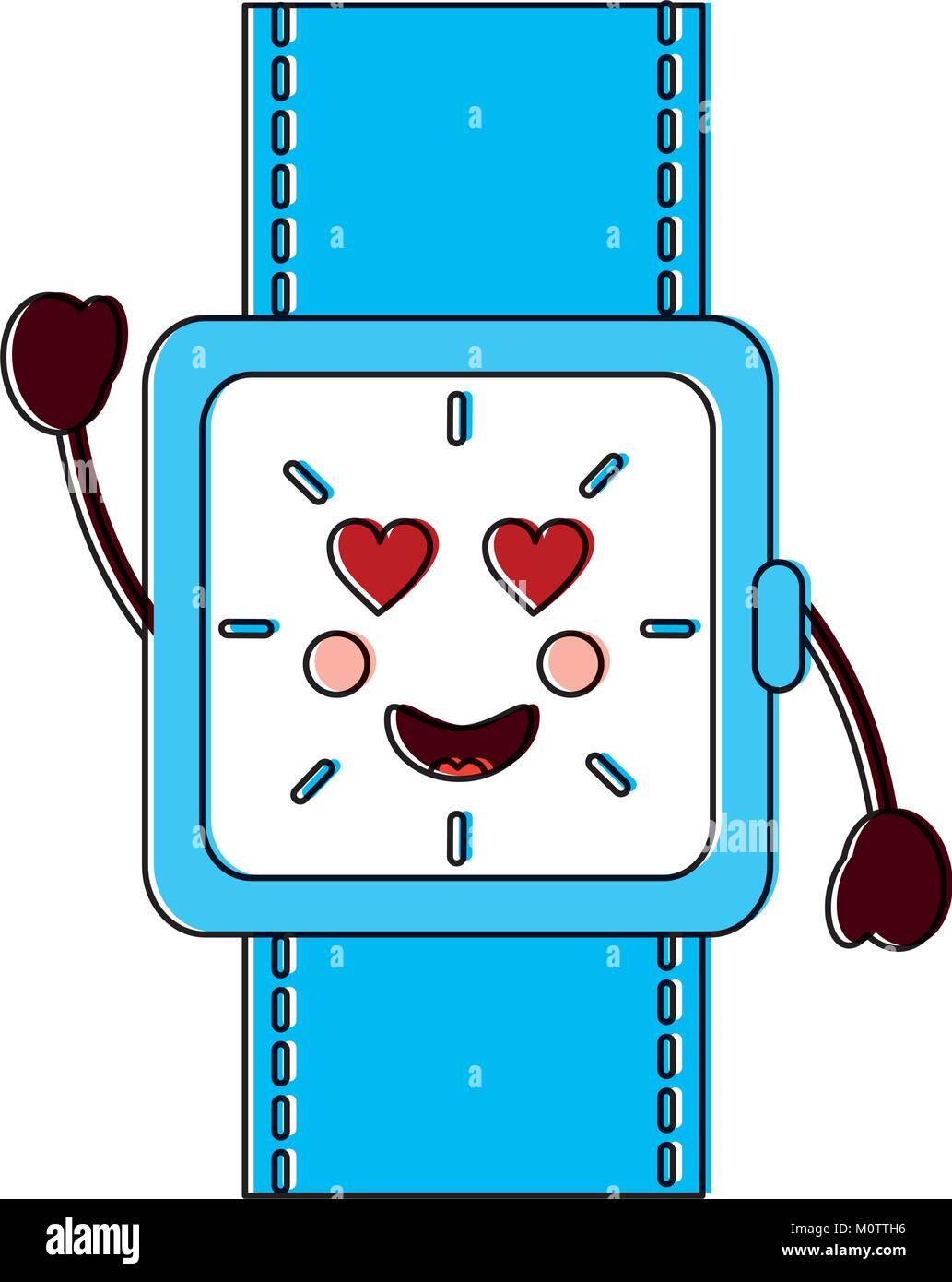 watch with heart eyes kawaii icon image Stock Vector Image & Art - Alamy