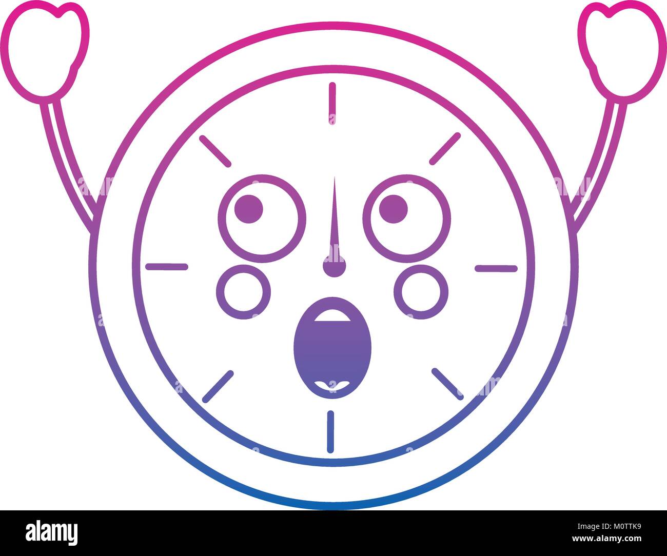 kawaii round clock time cartoon character Stock Vector Image & Art - Alamy