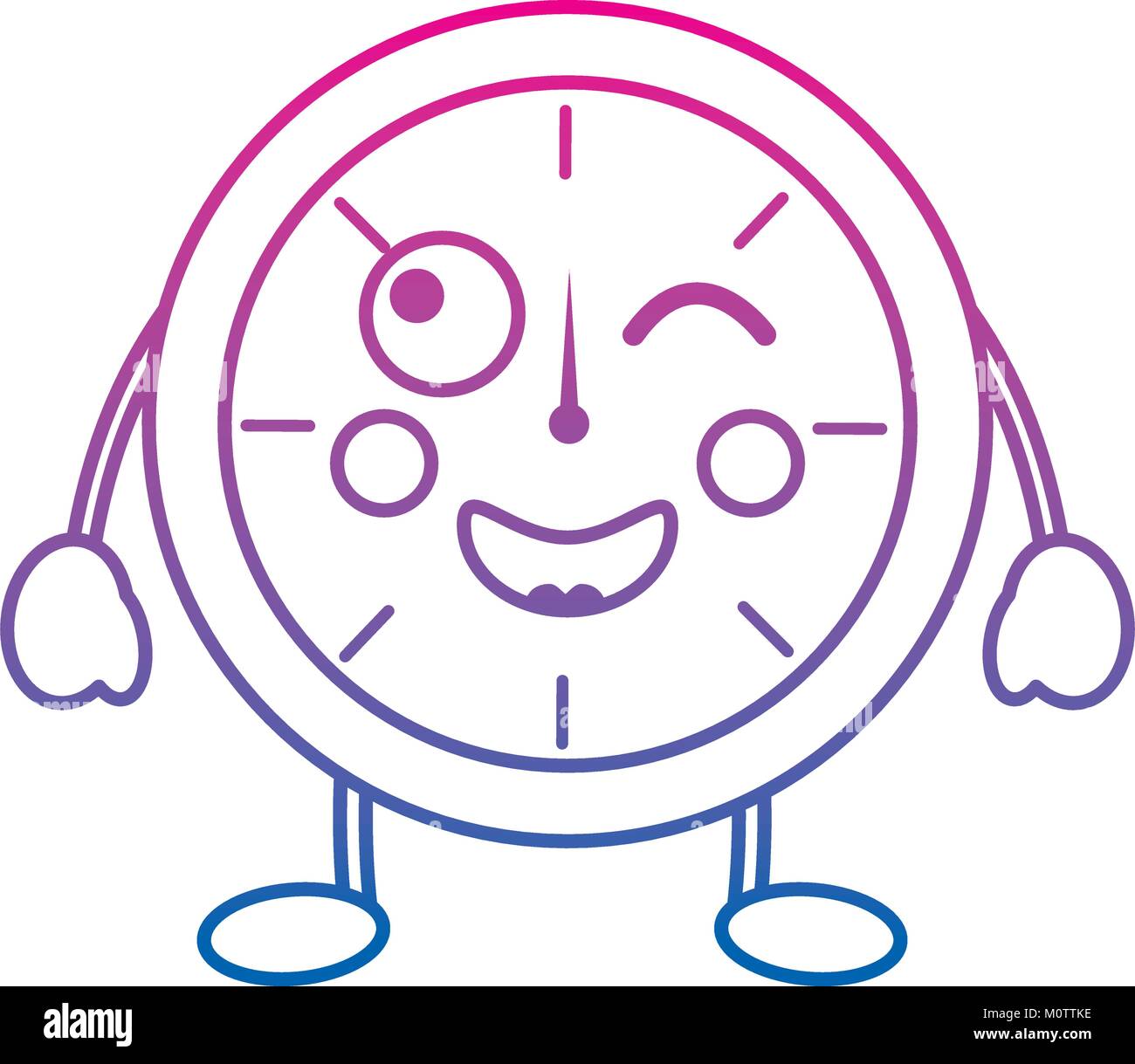 kawaii round clock time cartoon character Stock Vector Image & Art - Alamy