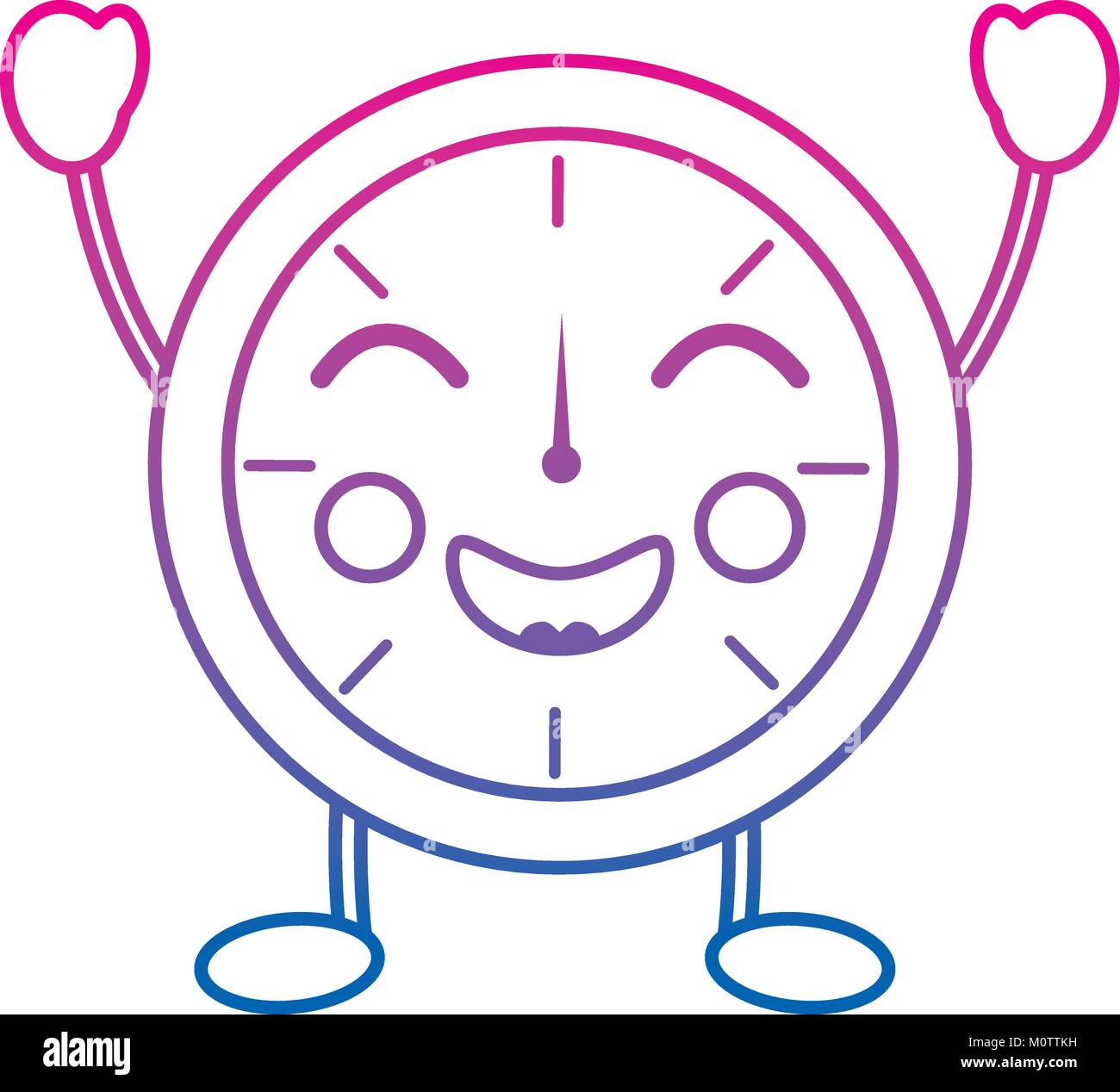 kawaii round clock time cartoon character Stock Vector Image & Art - Alamy