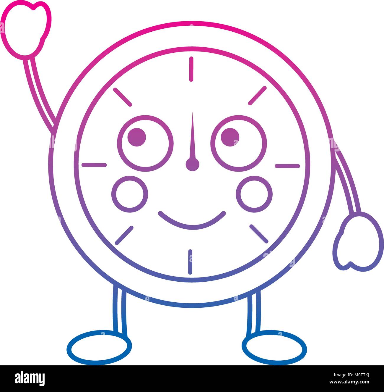 kawaii round clock time cartoon character Stock Vector Image & Art - Alamy