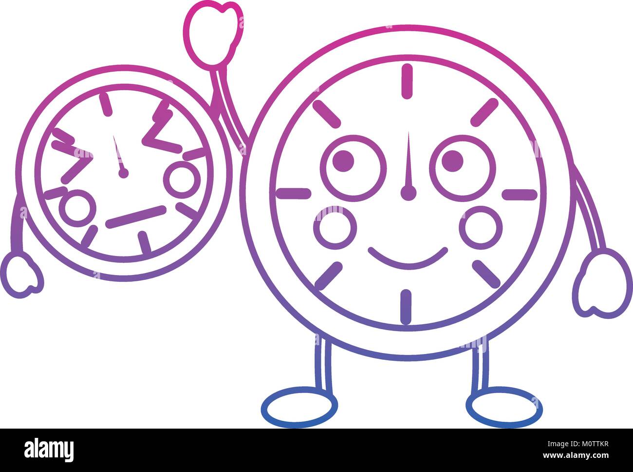 two kawaii clock character cartoon style Stock Vector Image & Art - Alamy