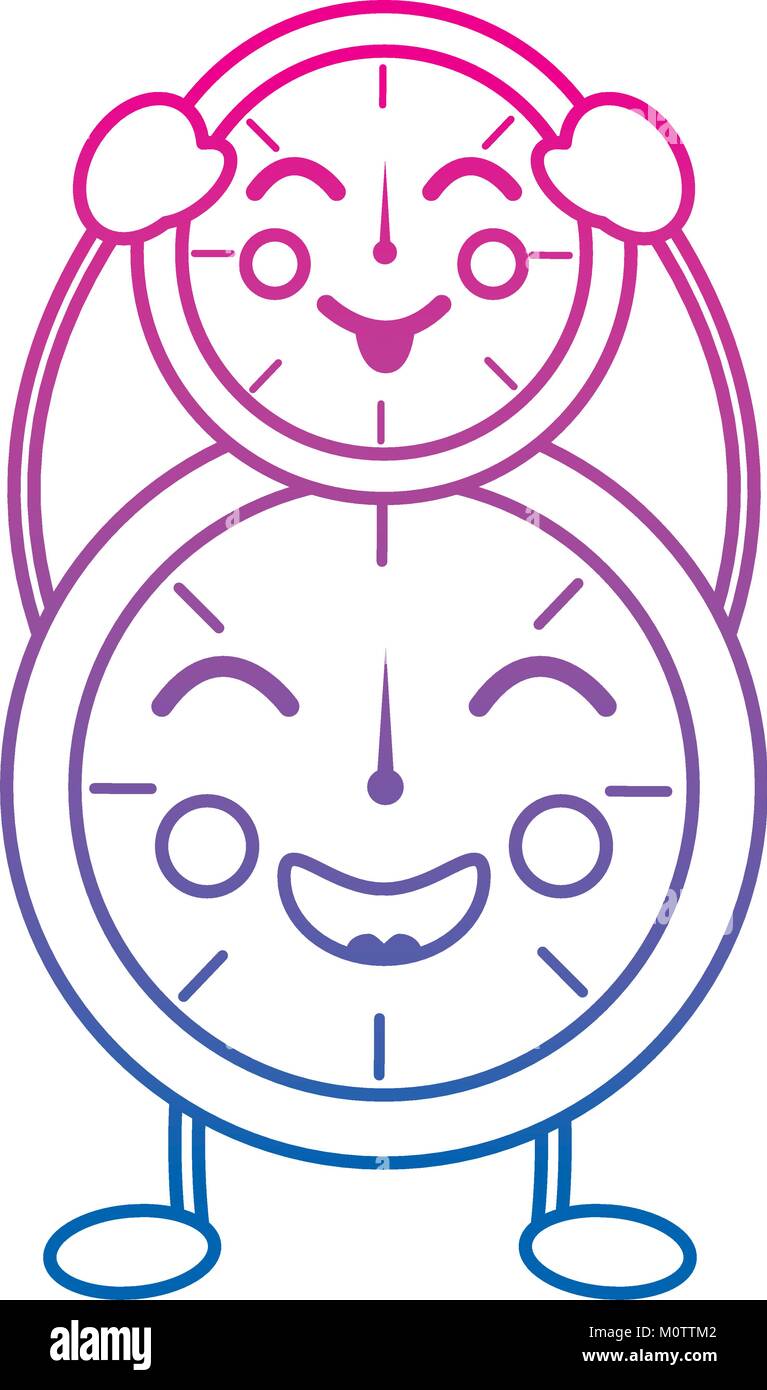 two kawaii clock character cartoon style Stock Vector Image & Art - Alamy