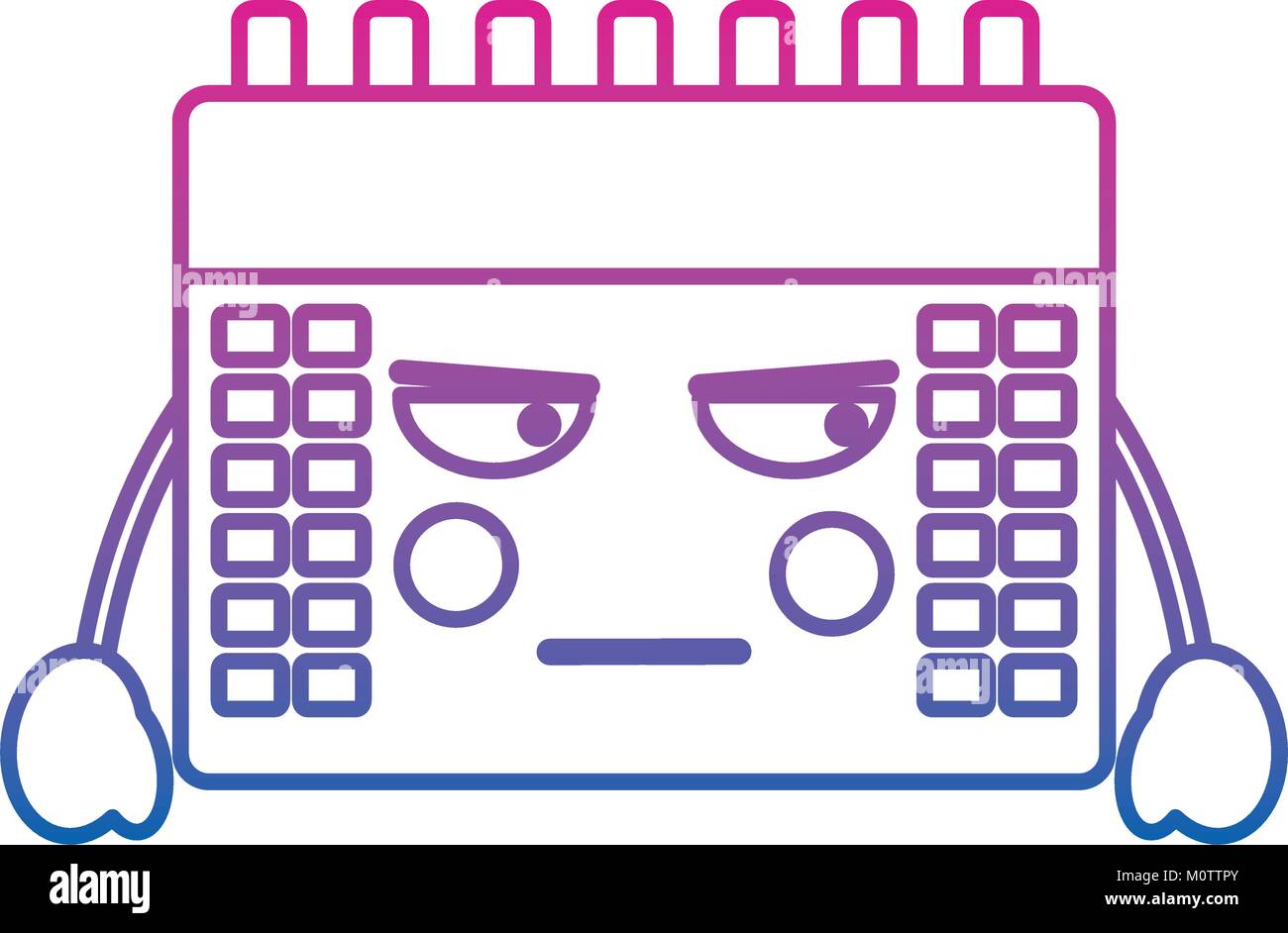 calendar event cute angry kawaii cartoon Stock Vector Image & Art - Alamy