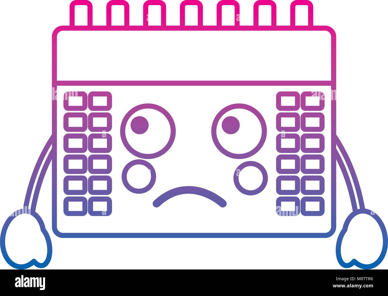 calendar event cute sad kawaii cartoon Stock Vector Image & Art - Alamy