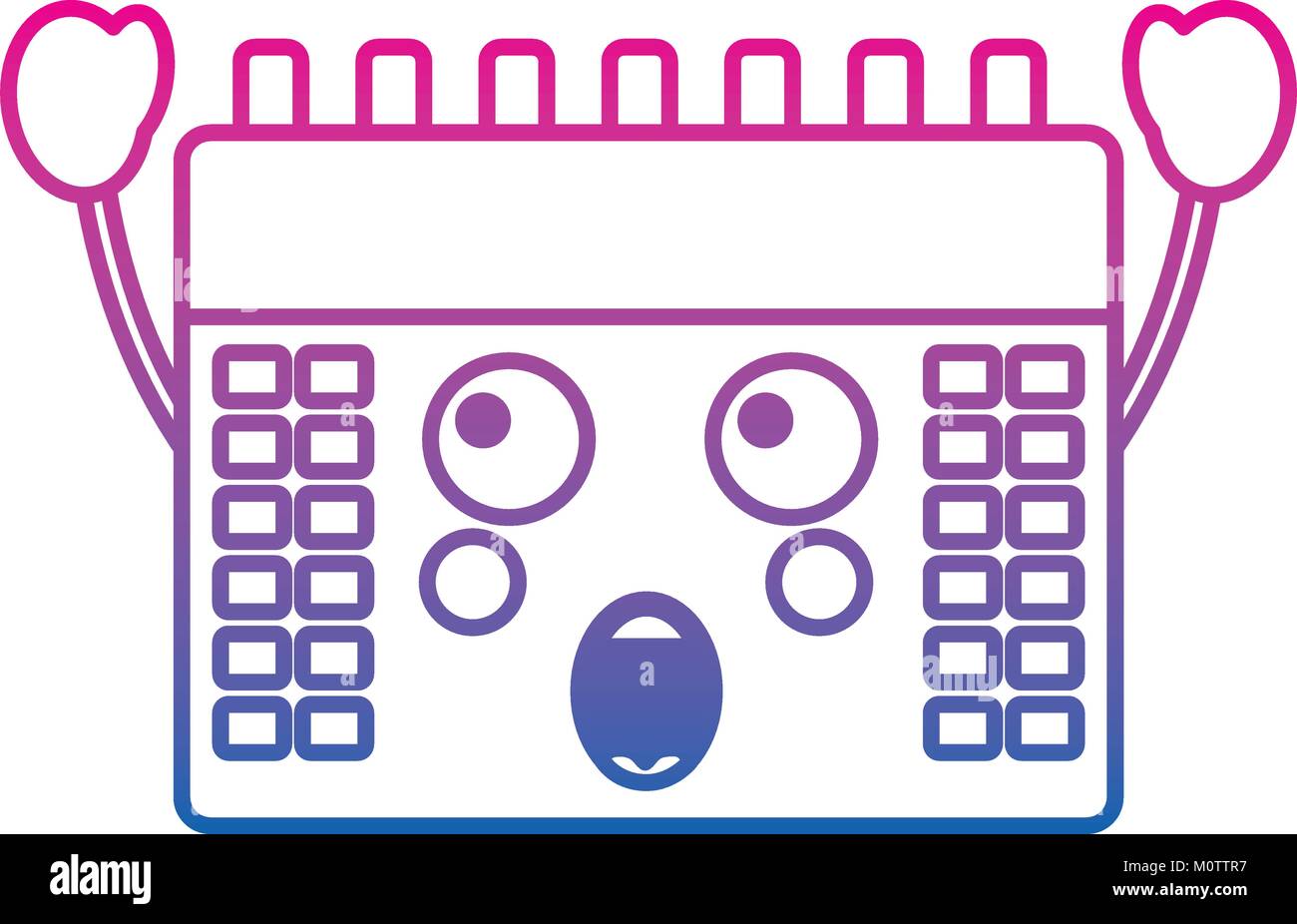 calendar event cute surprise kawaii cartoon Stock Vector Image & Art ...