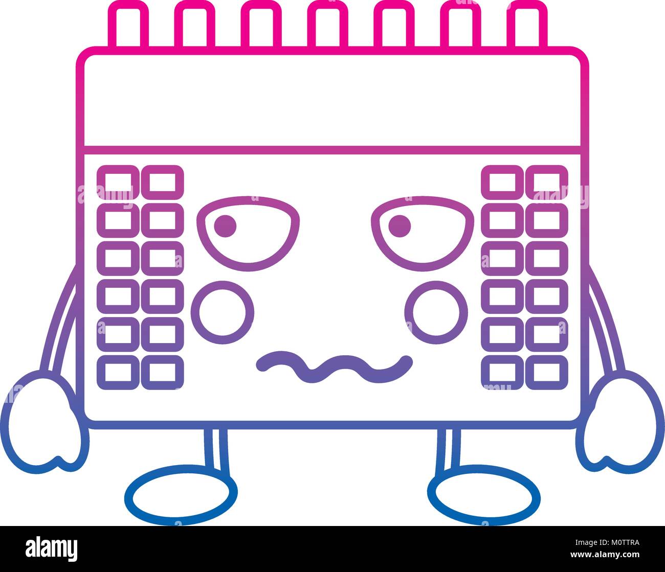 calendar event cute sad kawaii cartoon Stock Vector Image & Art - Alamy