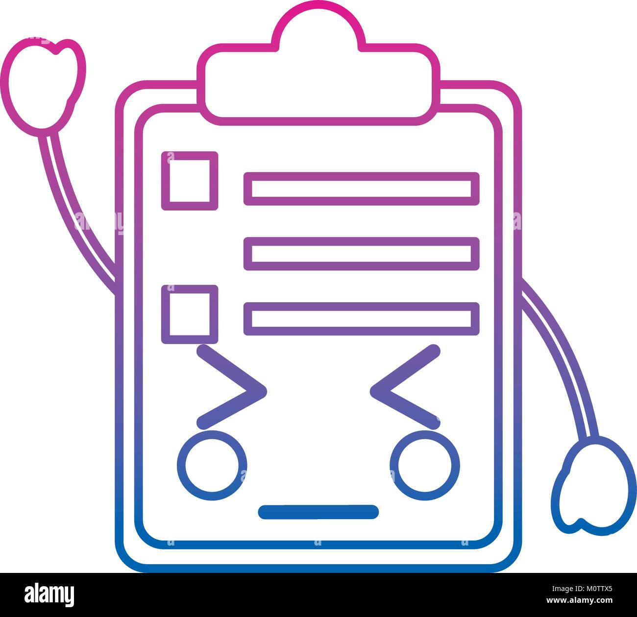 paper clipboard kawaii character cartoon Stock Vector Image & Art - Alamy